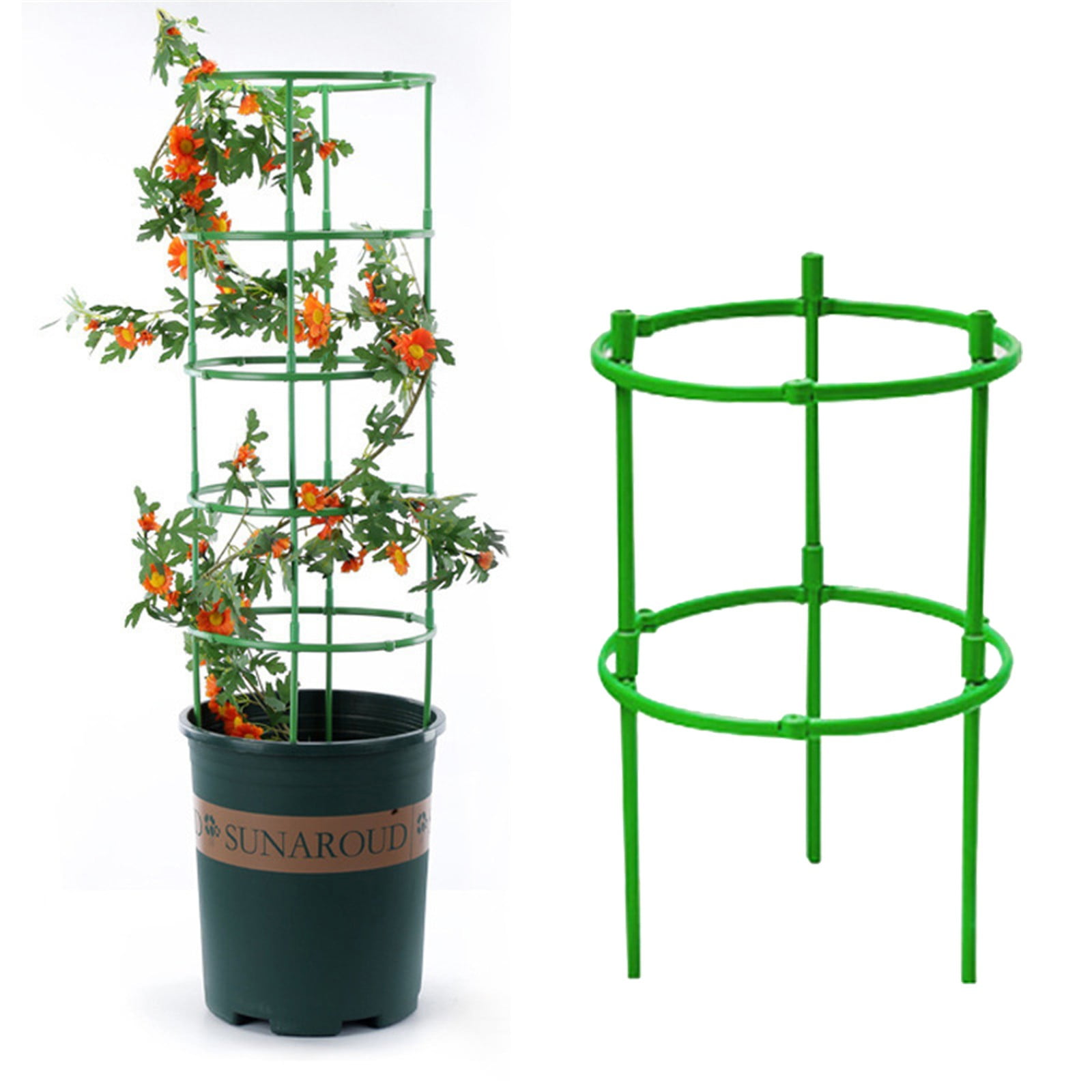 WMGHA Vine Trellis Support 6.7" Flowers Plants Cage Triple Plastic ...