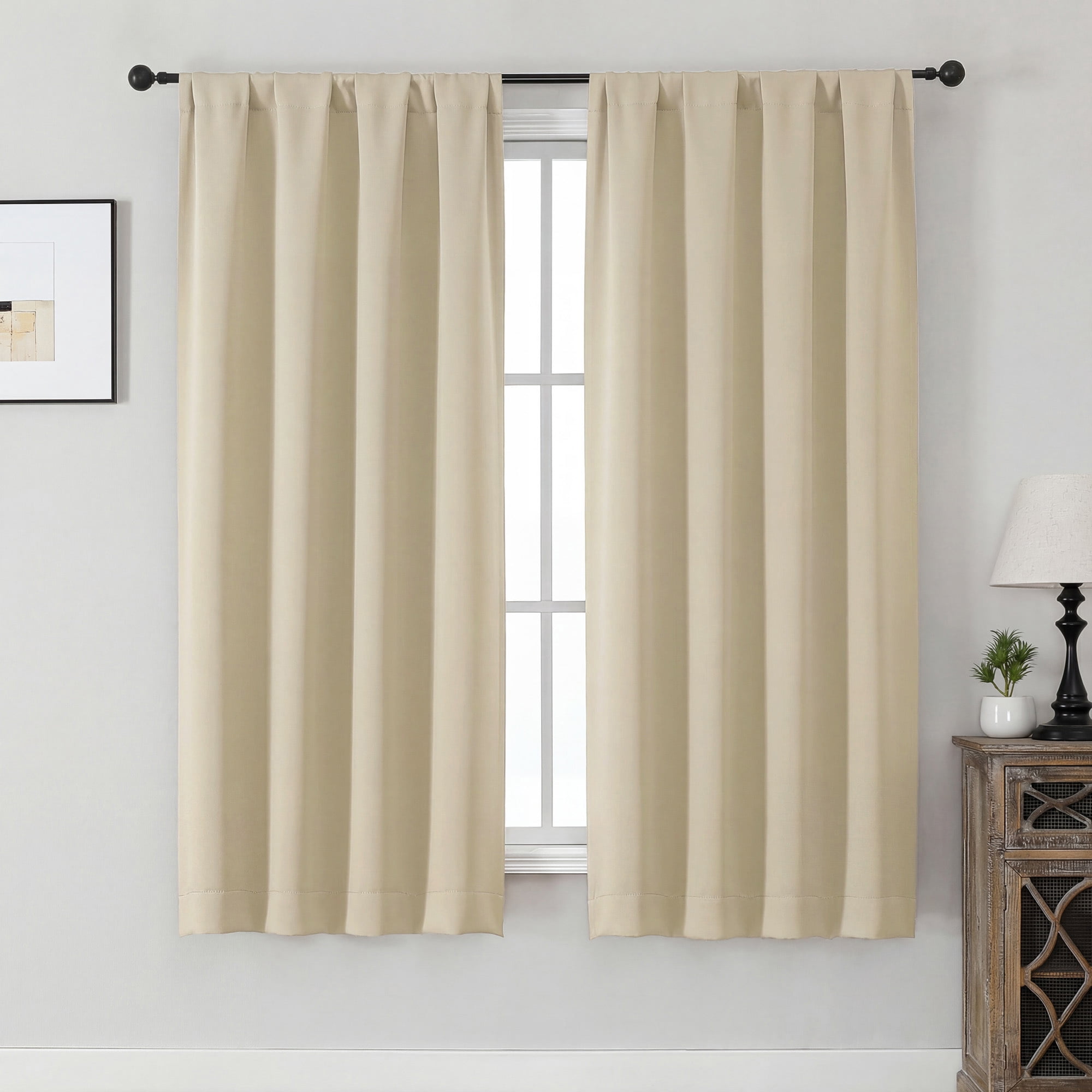 MKHILL Aether Blackout Curtains Biscotti Beige 40x63 Set of 2, Light ...