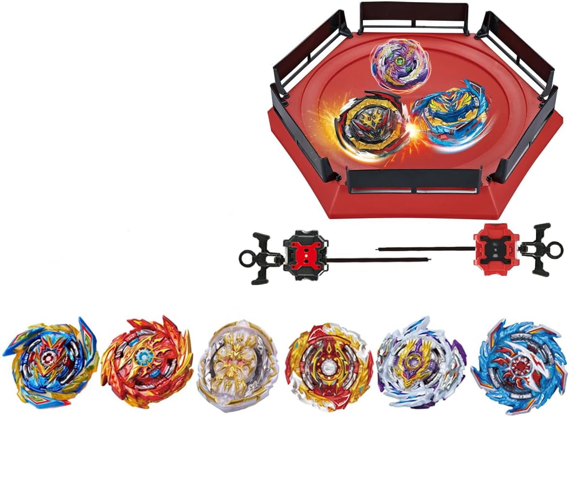 WMN Bey Burst Gyro Toy Set with Arena Metal Fusion Attack Toy Great Birthday Gift for Boys ...
