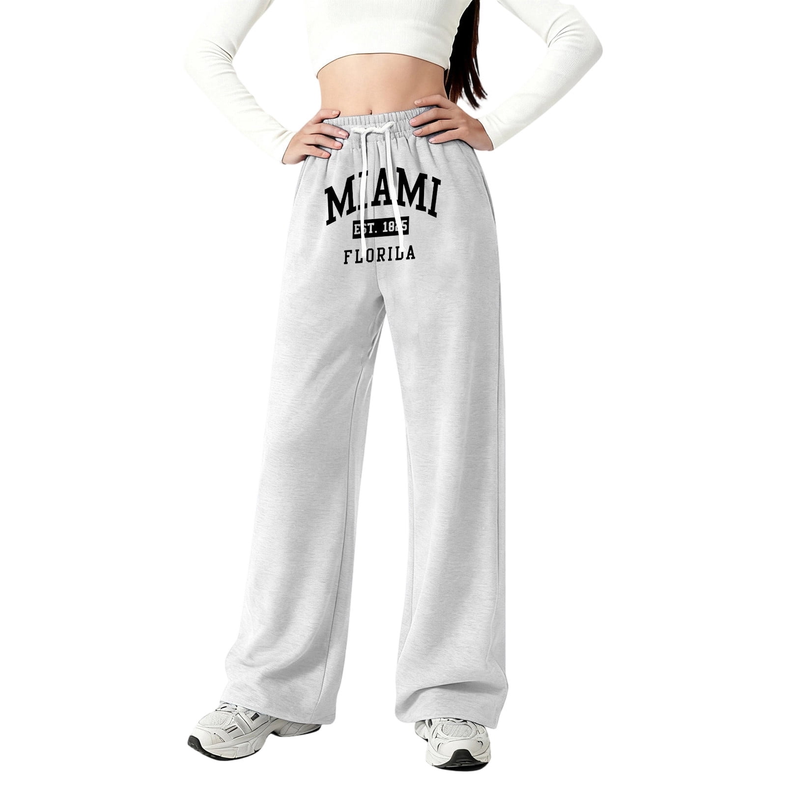 WMQPNNS Girl's Baggy Sweatpants Straight Leg Joggers Pants Girls Pants ...