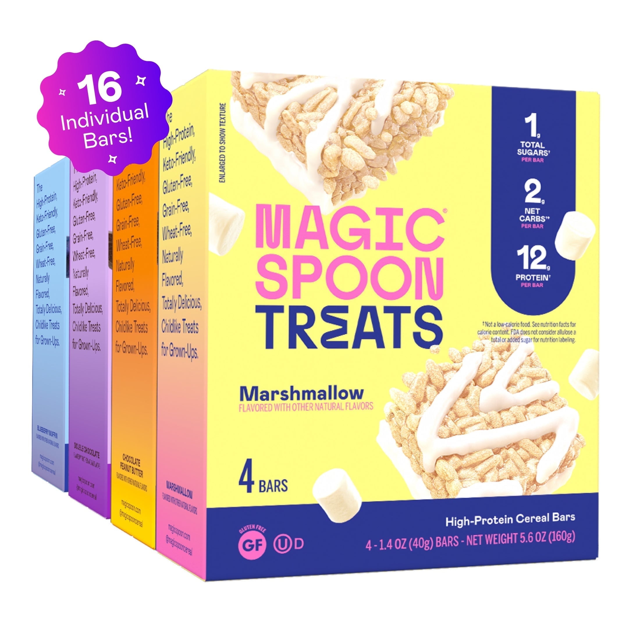 Magic Spoon Protein Treats Variety Pack, Marshmallow, Peanut Butter, Double Chocolate, Blueberry ...