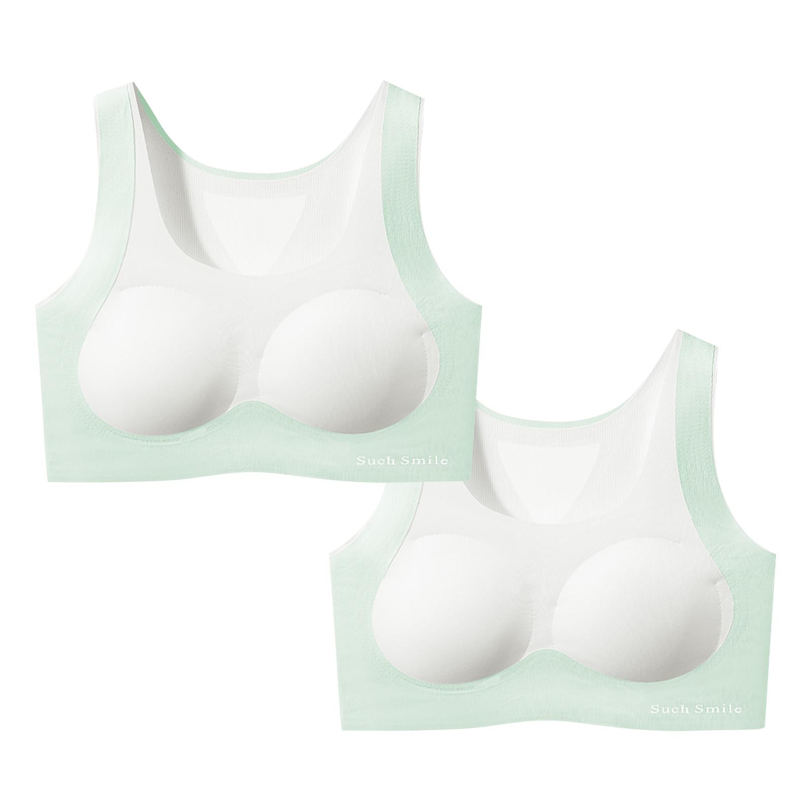 WMTBSRSW 2 Pack Girls Seamless Training Bras Teen Color Block Wireless ...