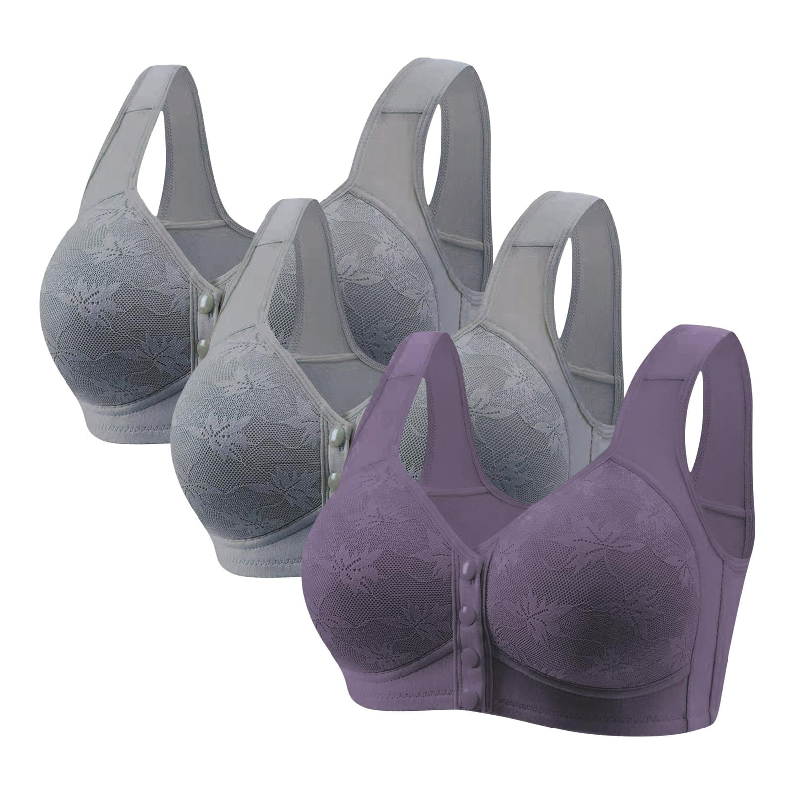 WMTBSRSW 3 Pack Daisy Bras for Older Women Comfortable No Underwire ...