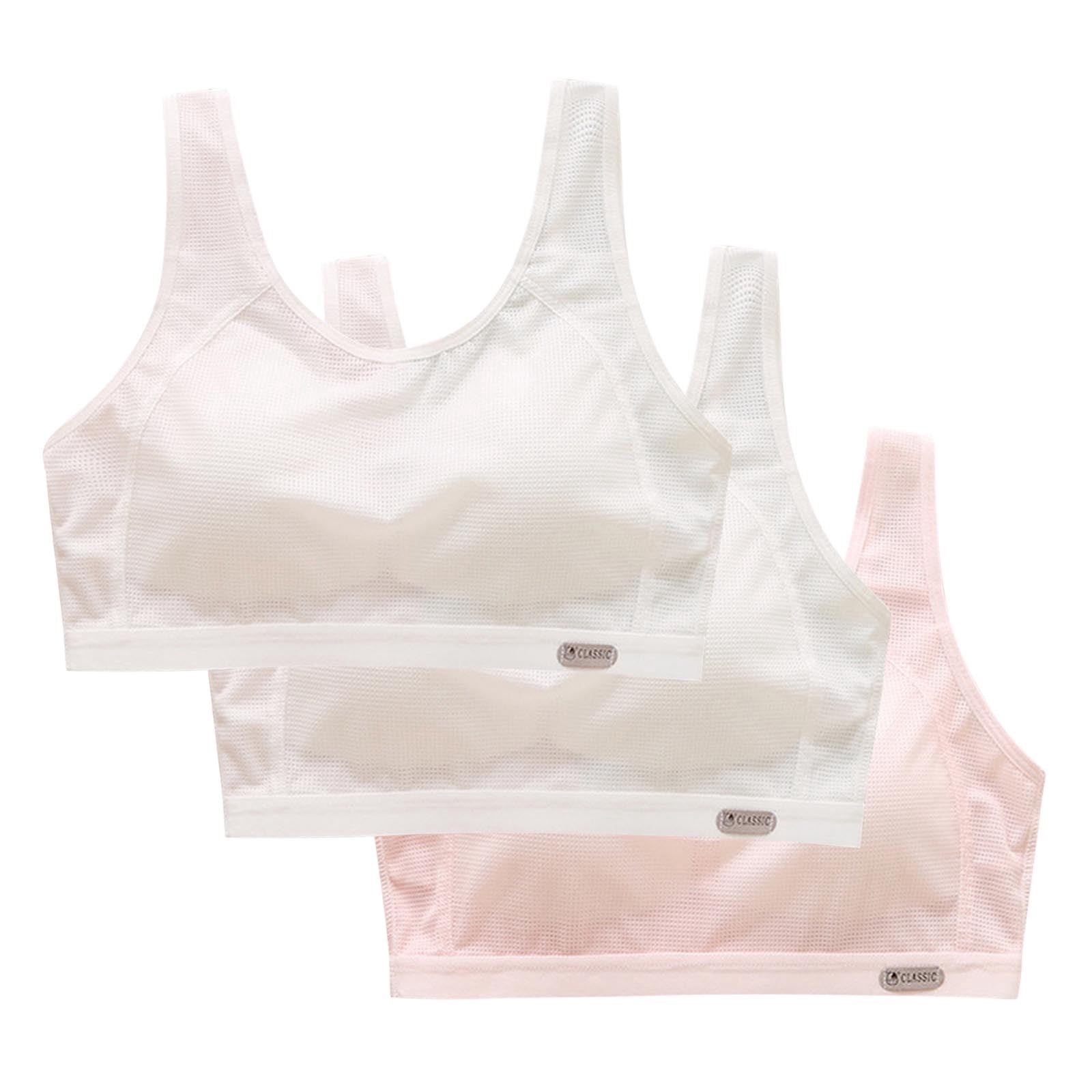 WMTBSRSW 3 Pack Girls Soft Cotton Training Bras 8-16 Years Seamless ...