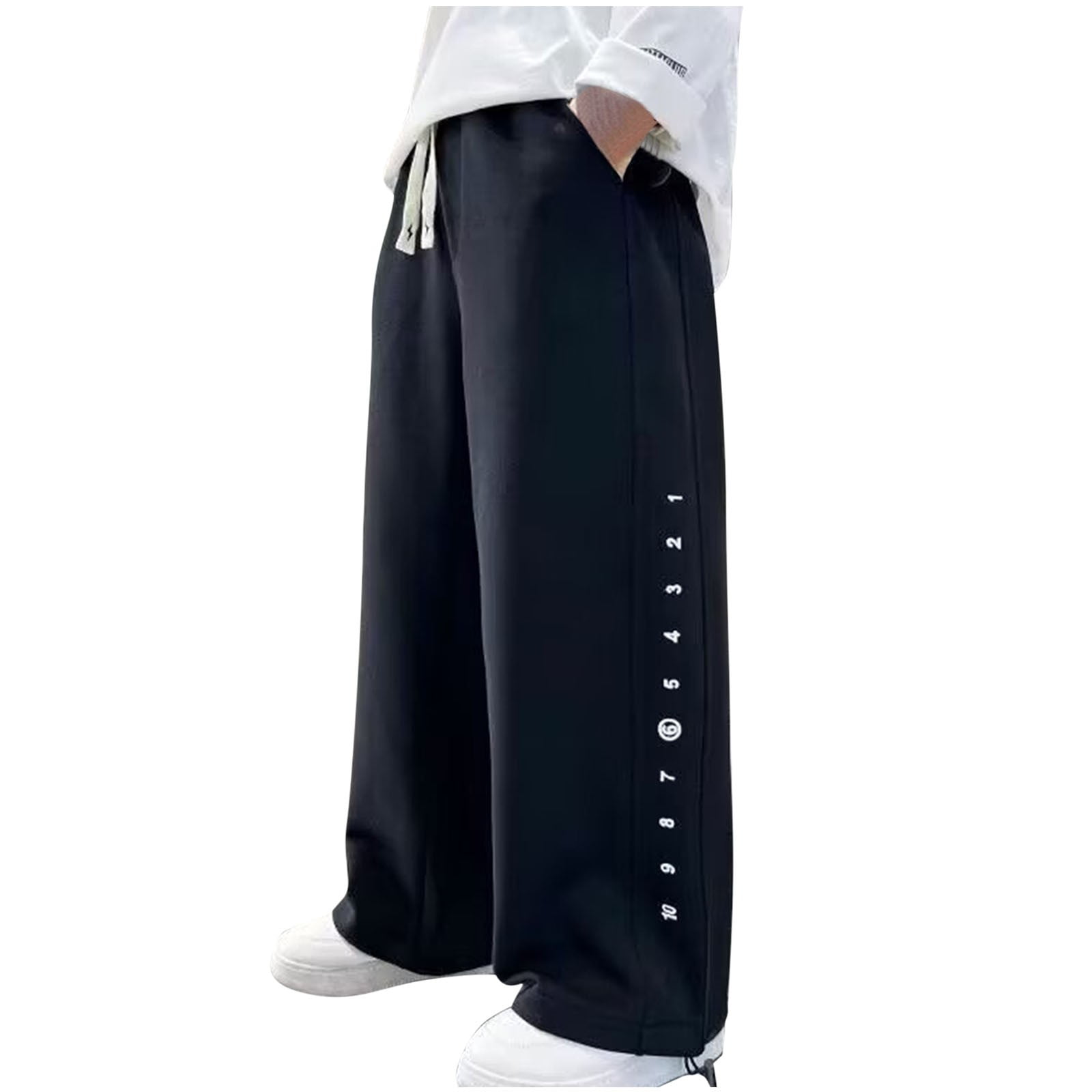 WMTBSRSW 6-16 Years Big Boys Fleece Lined Track Pants Number Print Wide ...