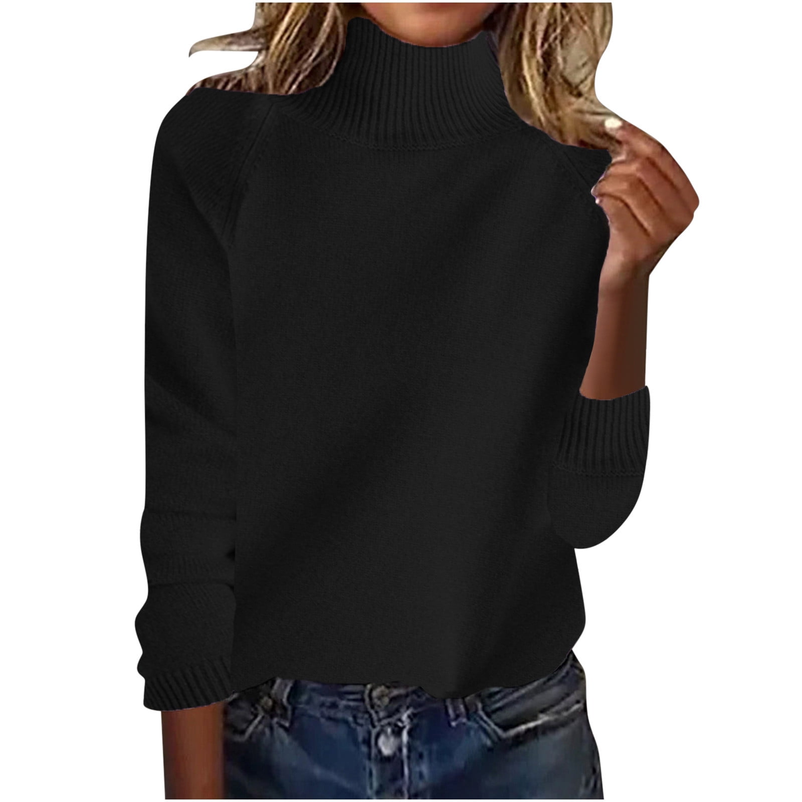 WMTBSRSW Basic Sweaters for Women Long Sleeve Cable Knit Pullover ...