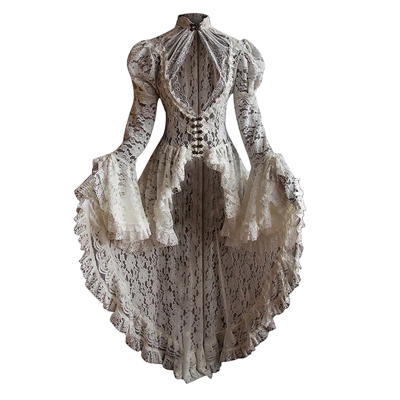 WMTBSRSW Evening Dresses for Women Long Sleeve Lace Patchwork Corset ...