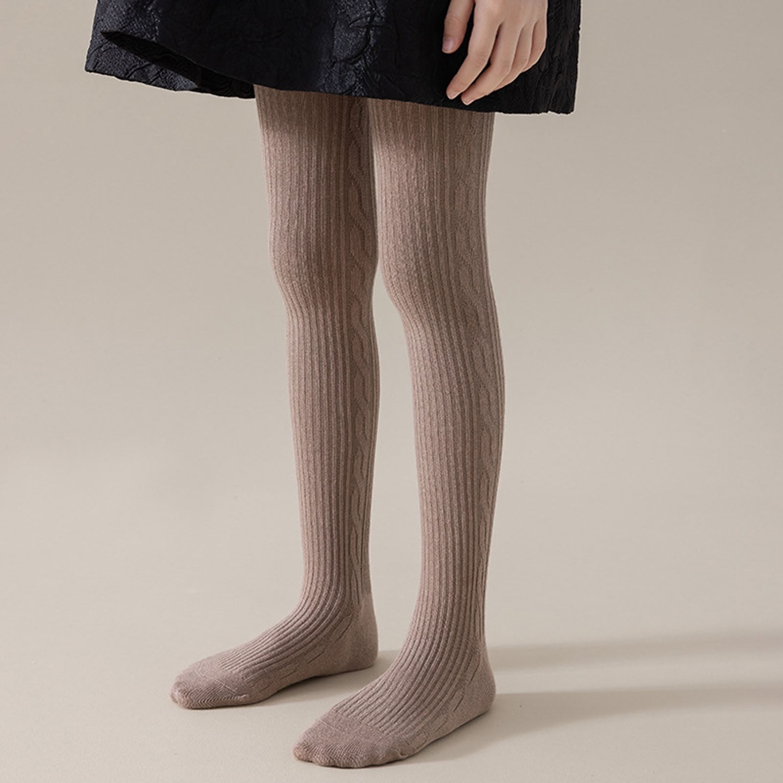 WMTBSRSW Girls School Dress Tights Solid Stretchy Ribbed Knit Tight ...