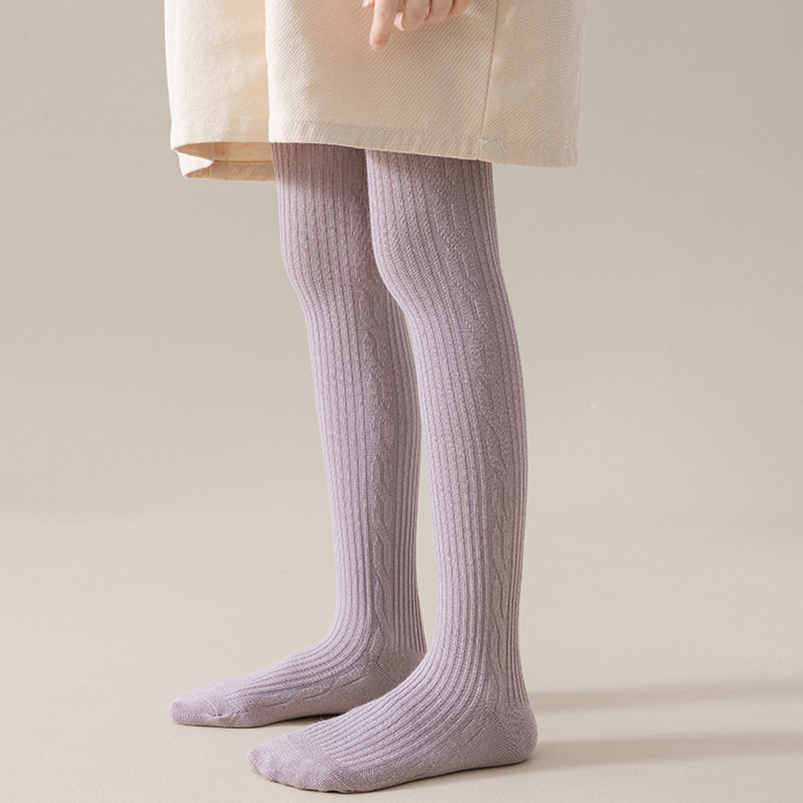 WMTBSRSW Girls School Dress Tights Solid Stretchy Ribbed Knit Tight ...