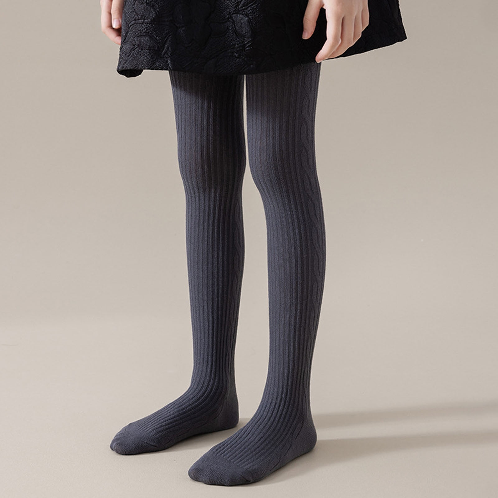 WMTBSRSW Girls School Dress Tights Solid Stretchy Ribbed Knit Tight ...