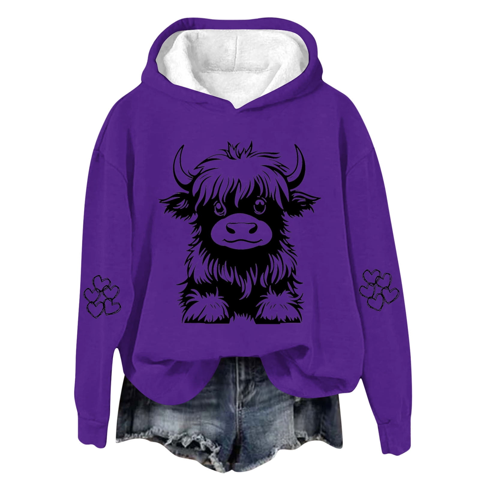 WMTBSRSW Highland Cow Hoodies for Kids Cute Western Cow Print Hooded ...