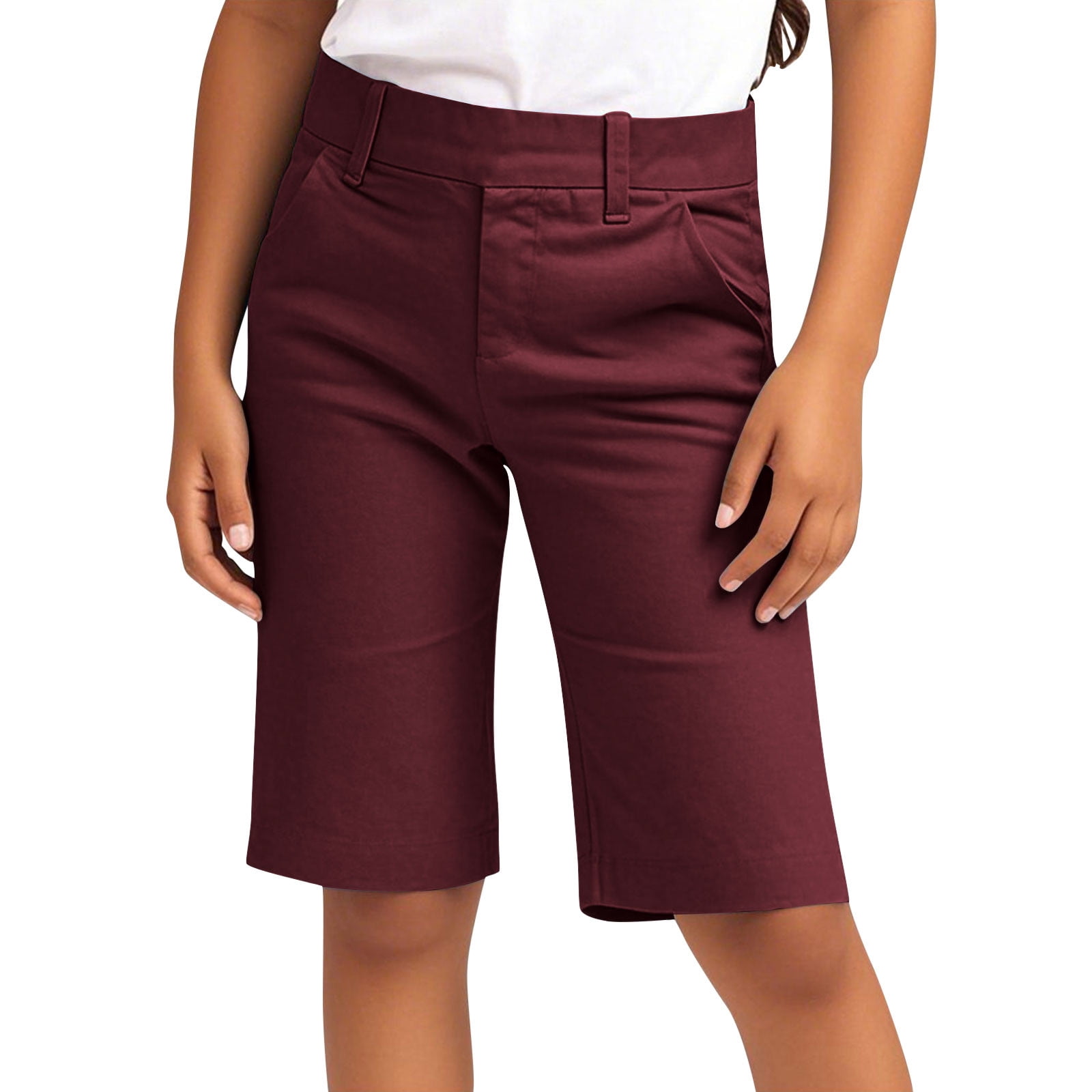 WMTBSRSW Kids Summer Bermuda Shorts Straight Leg Twill Dressy Shorts ...