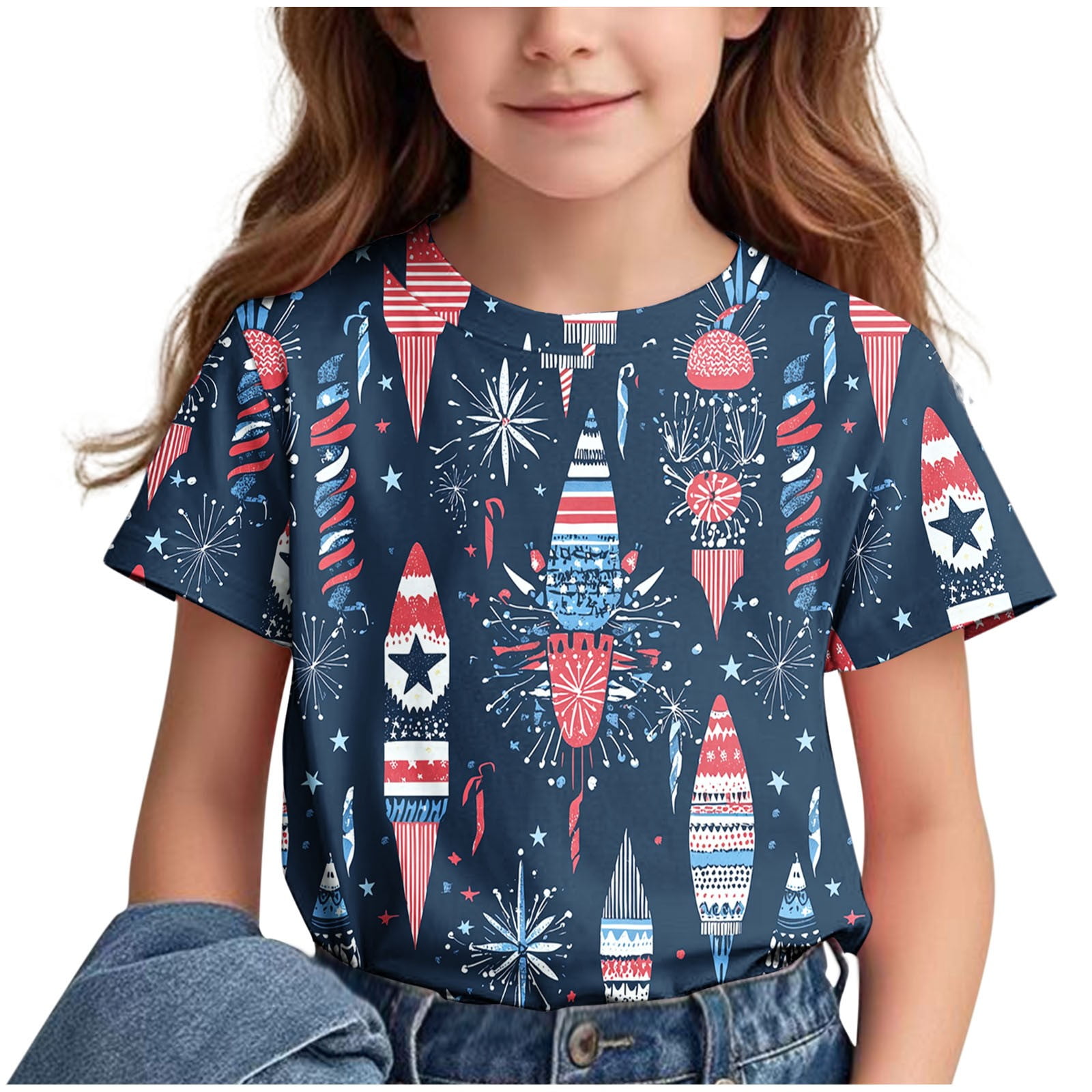 WMTBSRSW Little and Big Girls 4th of July Shirts Celebrate Patriotic ...