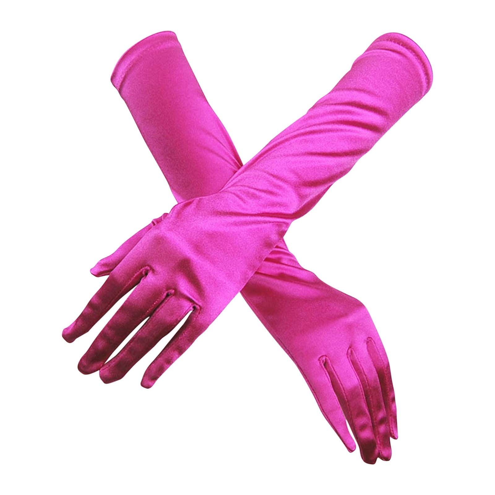 WMTBSRSW Long Opera Party Gloves for Women 1920s Satin Gloves Costumes ...
