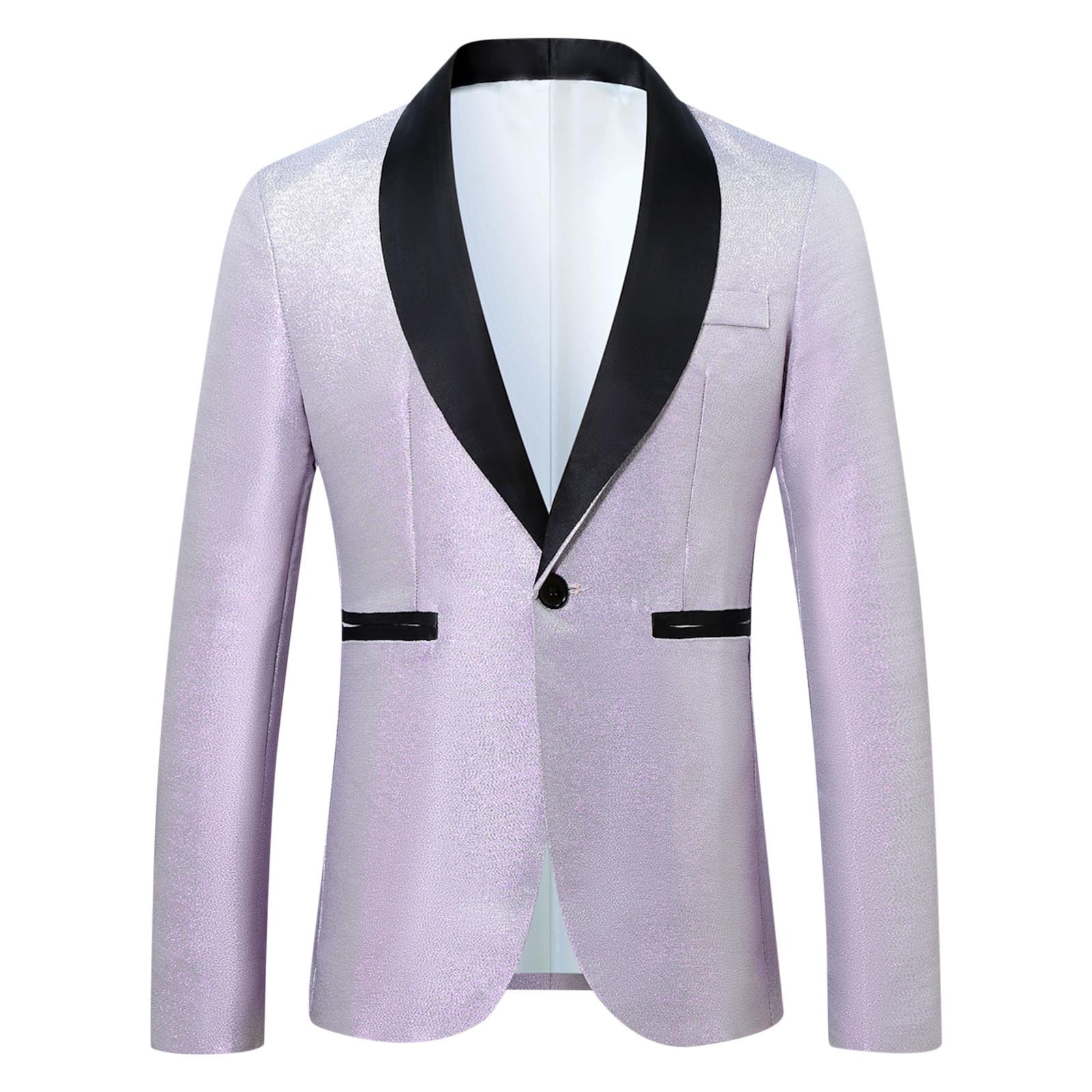 WMTBSRSW Mens Business Jackets Two Button Blazer Jackets with Pockets ...
