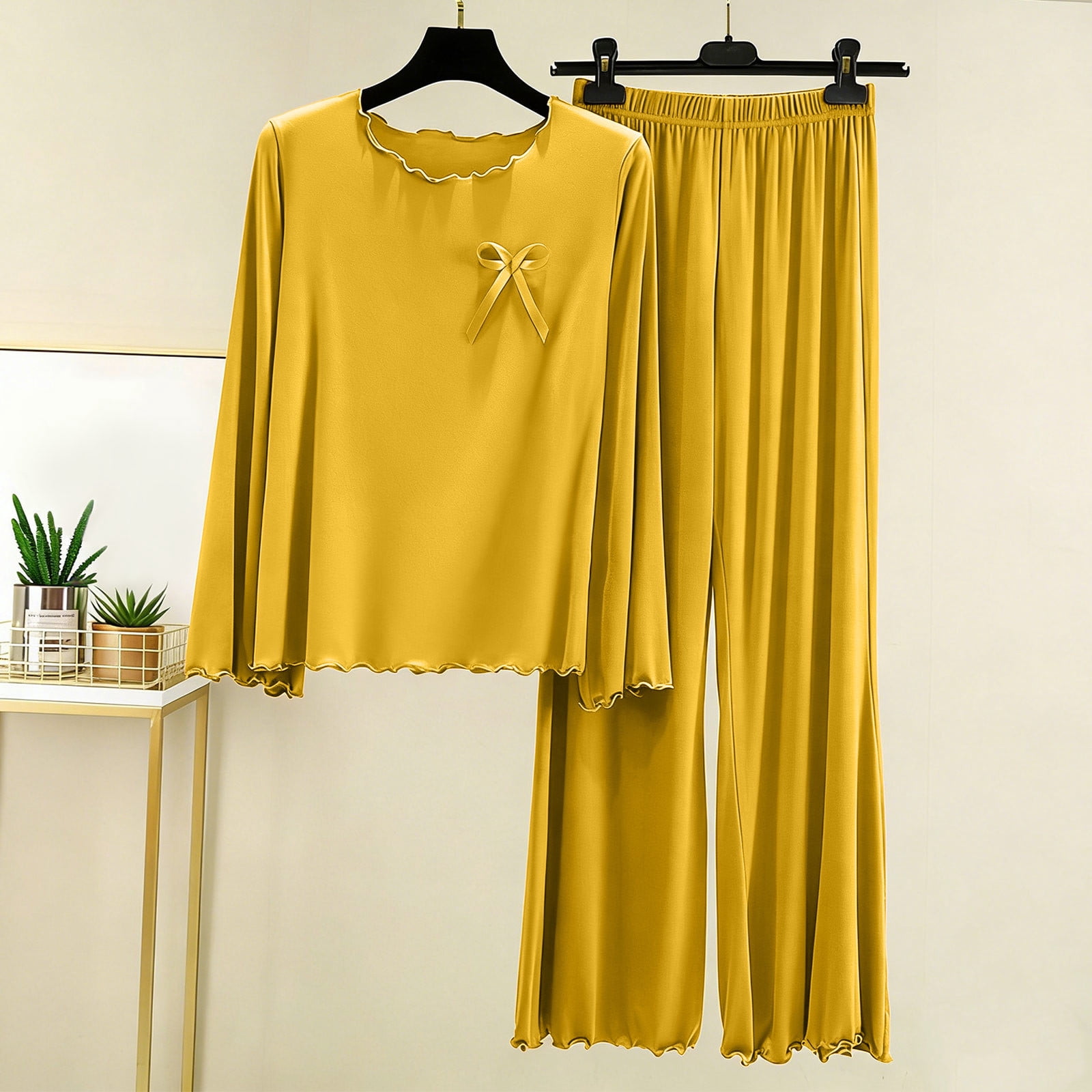 WMTBSRSW Pajamas Sets Women Soft Modal Cute Bow Sleepwear Lightweight ...