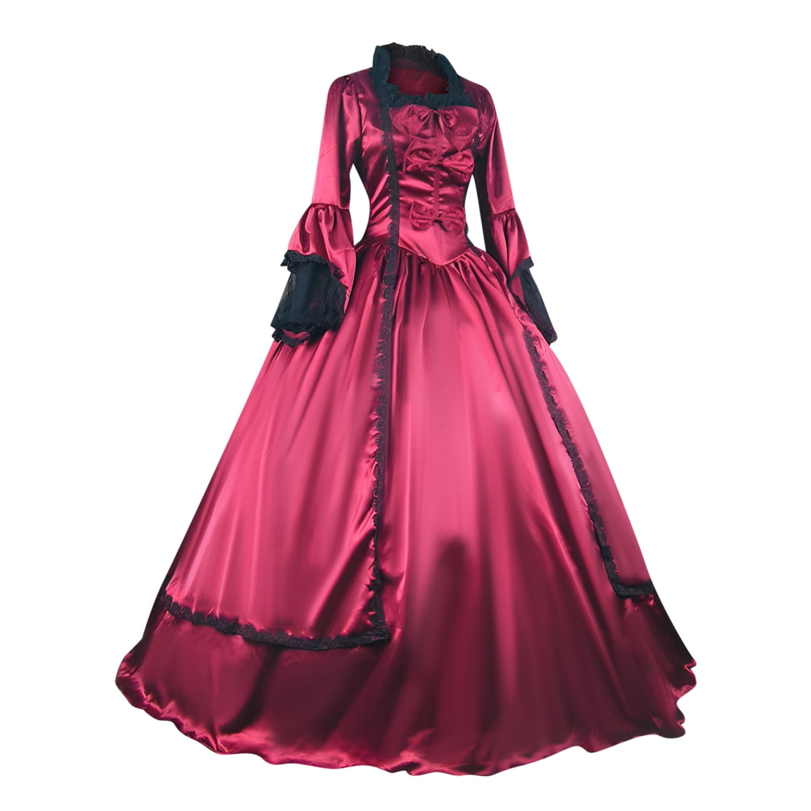 WMTBSRSW Party Rococo Dress Women Bell Sleeve Patchwork Masquerade Prom ...