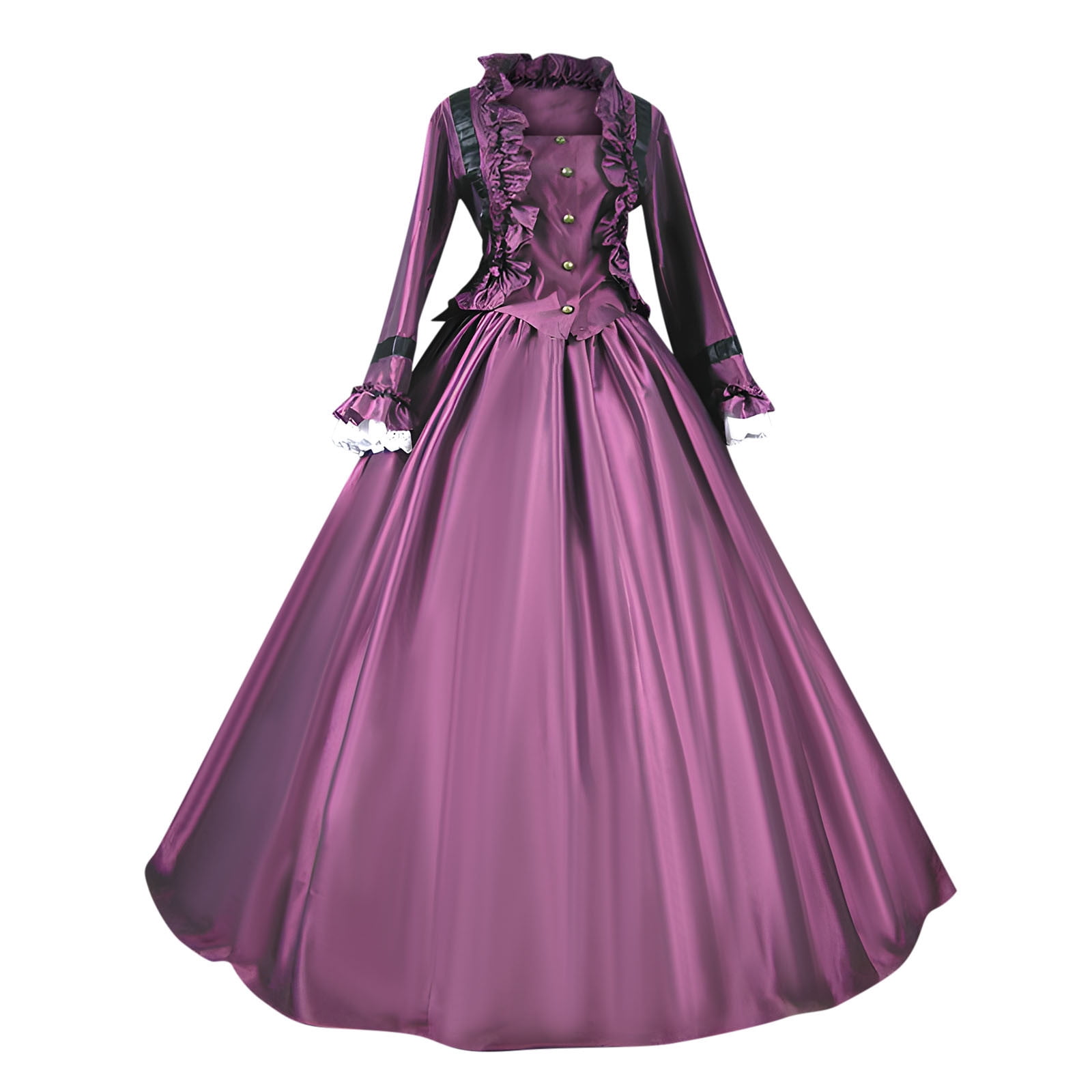WMTBSRSW Party Rococo Dress Women Bell Sleeve Patchwork Masquerade Prom ...