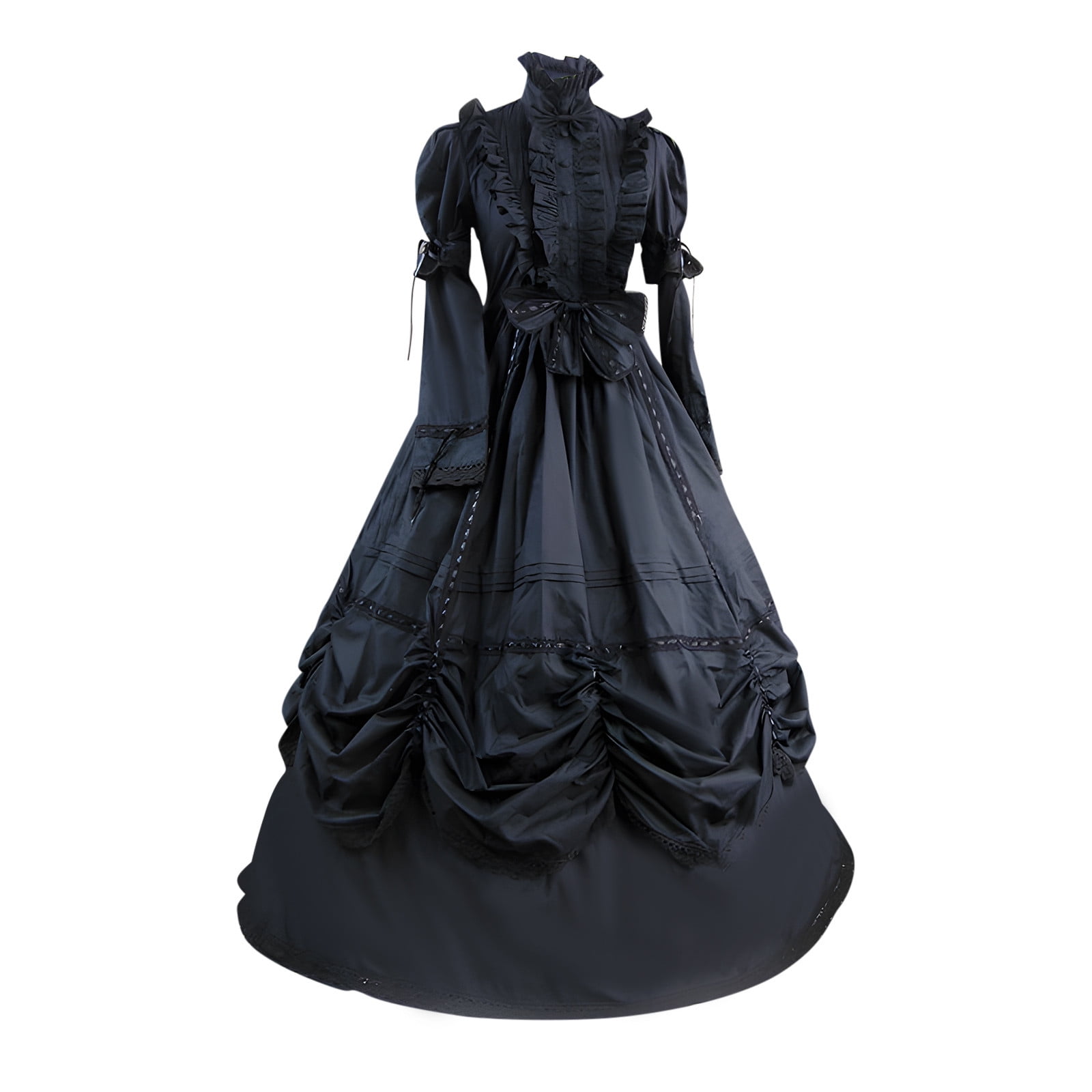 WMTBSRSW Party Rococo Dress Women Bell Sleeve Patchwork Masquerade Prom ...