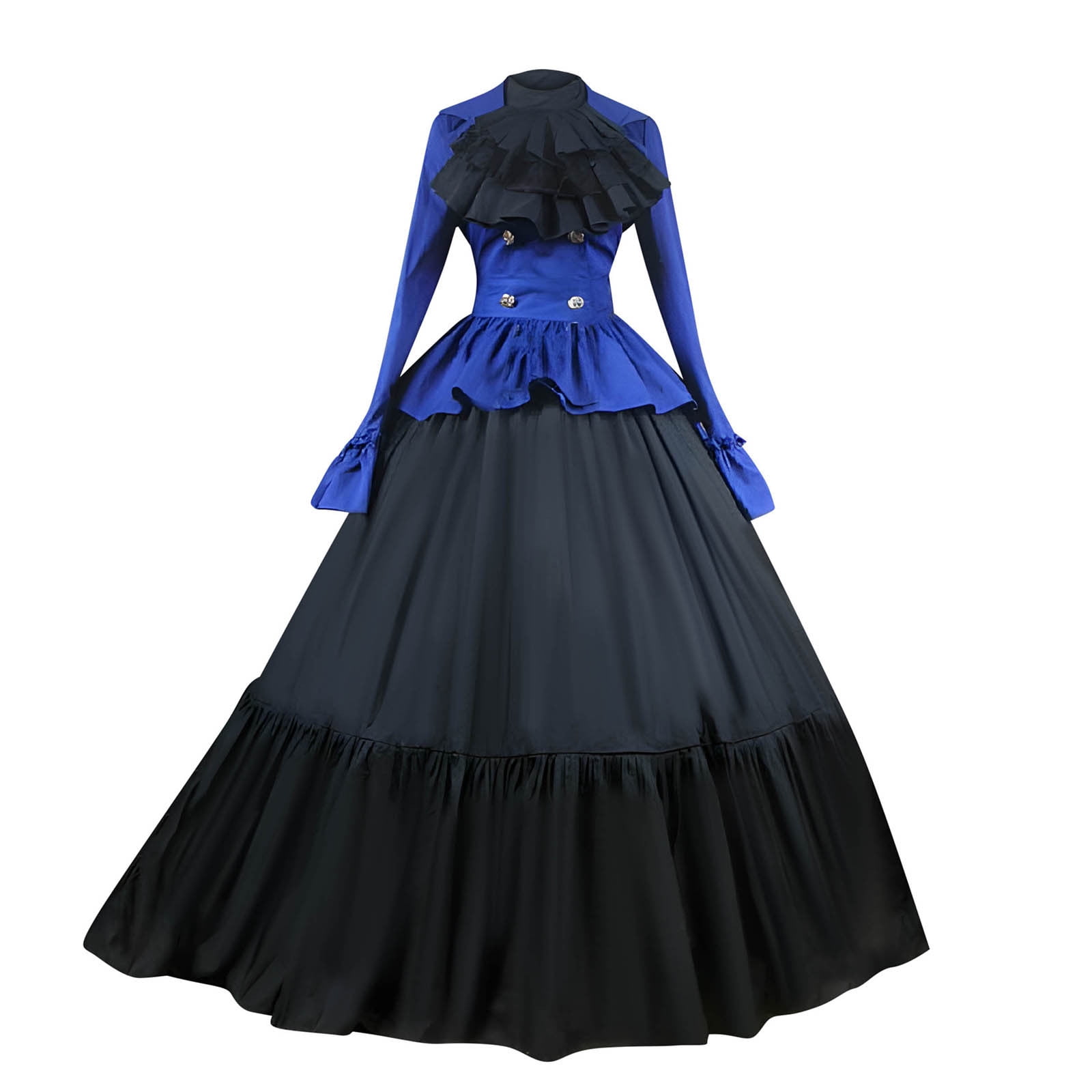 WMTBSRSW Party Rococo Dress Women Bell Sleeve Patchwork Masquerade Prom ...