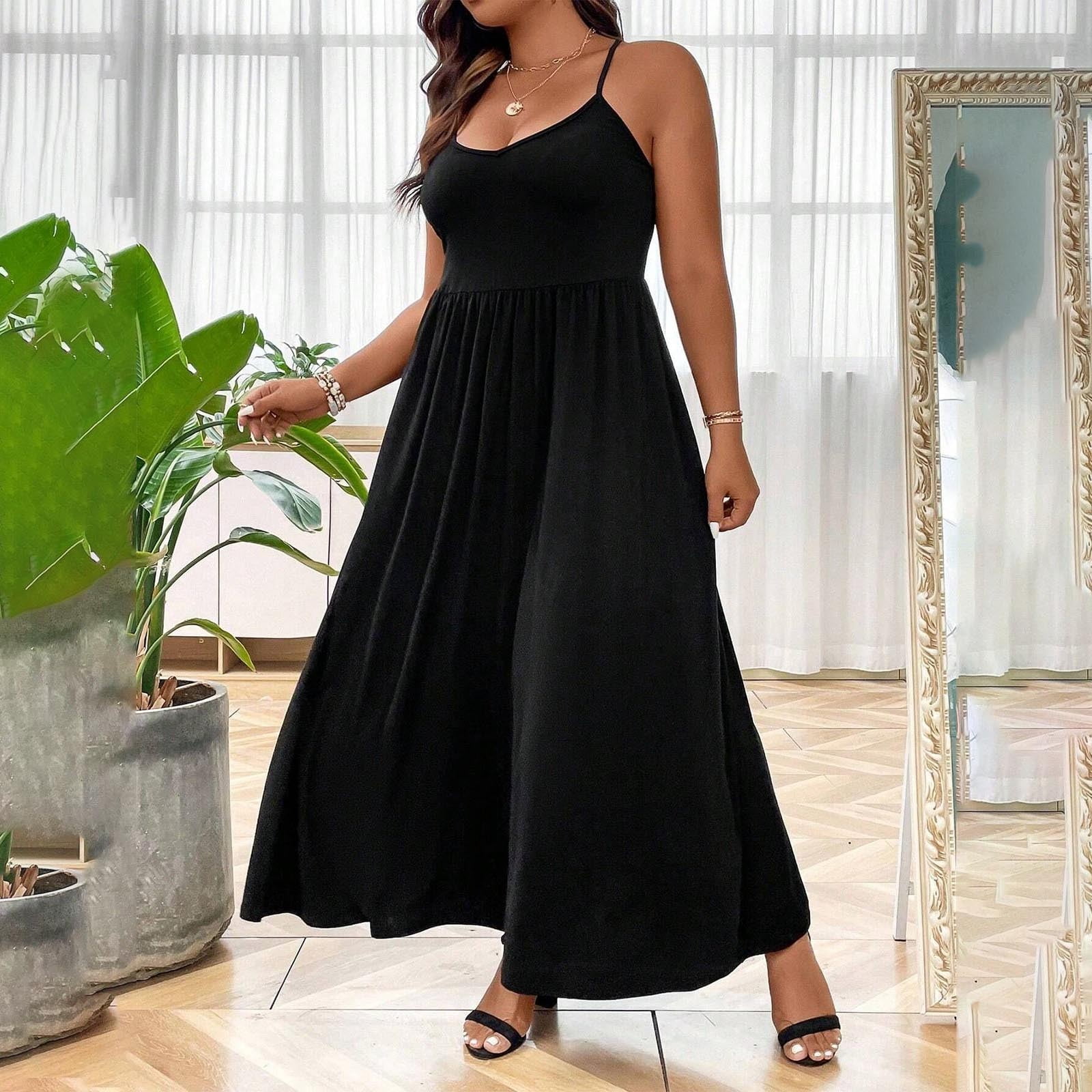 WMTBSRSW Plus Size Dresses for Curvy Women Summer Sleeveless Halter ...