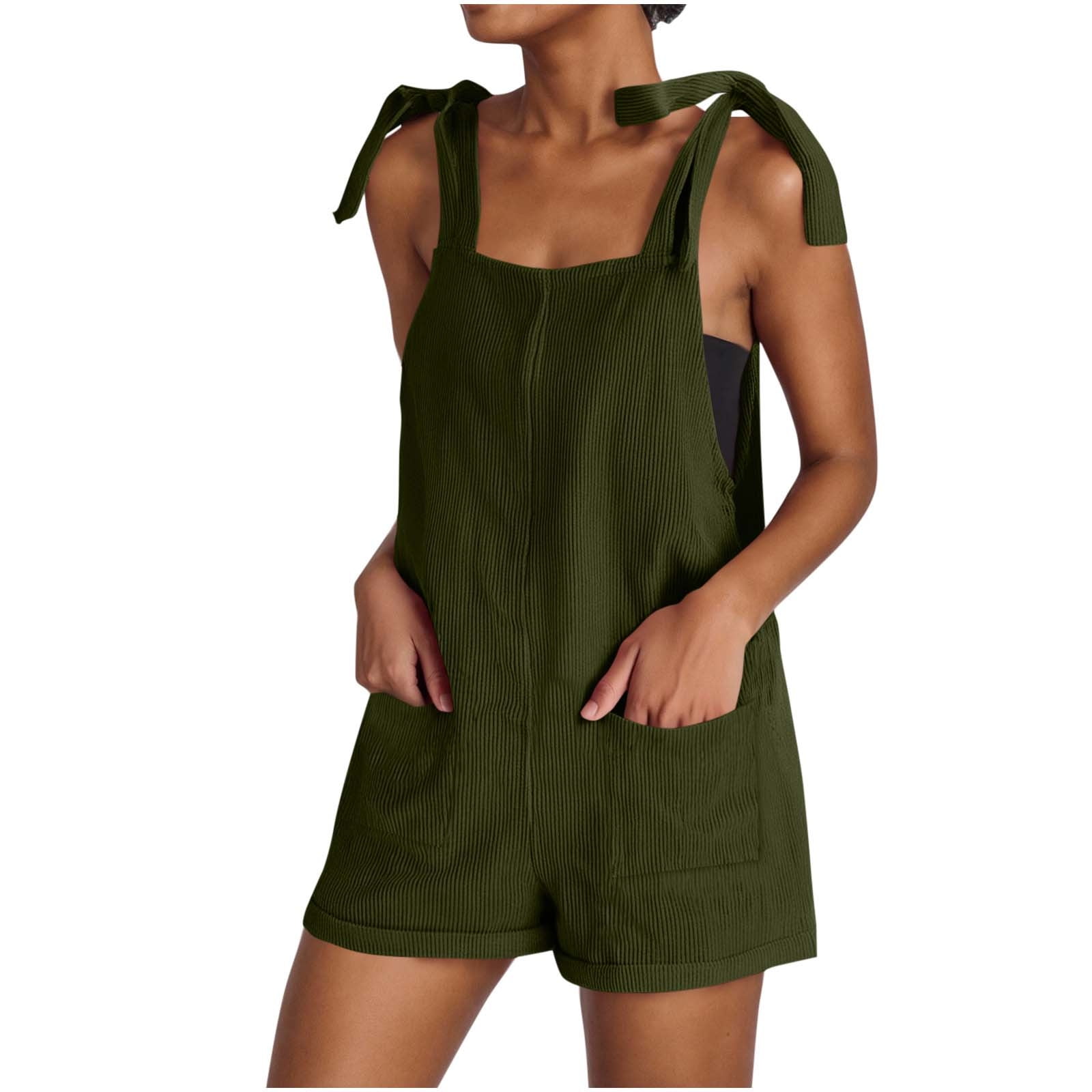 WMTBSRSW Shorts Jumpsuit for Women Sleeveless Adjustable Strap Rompers ...