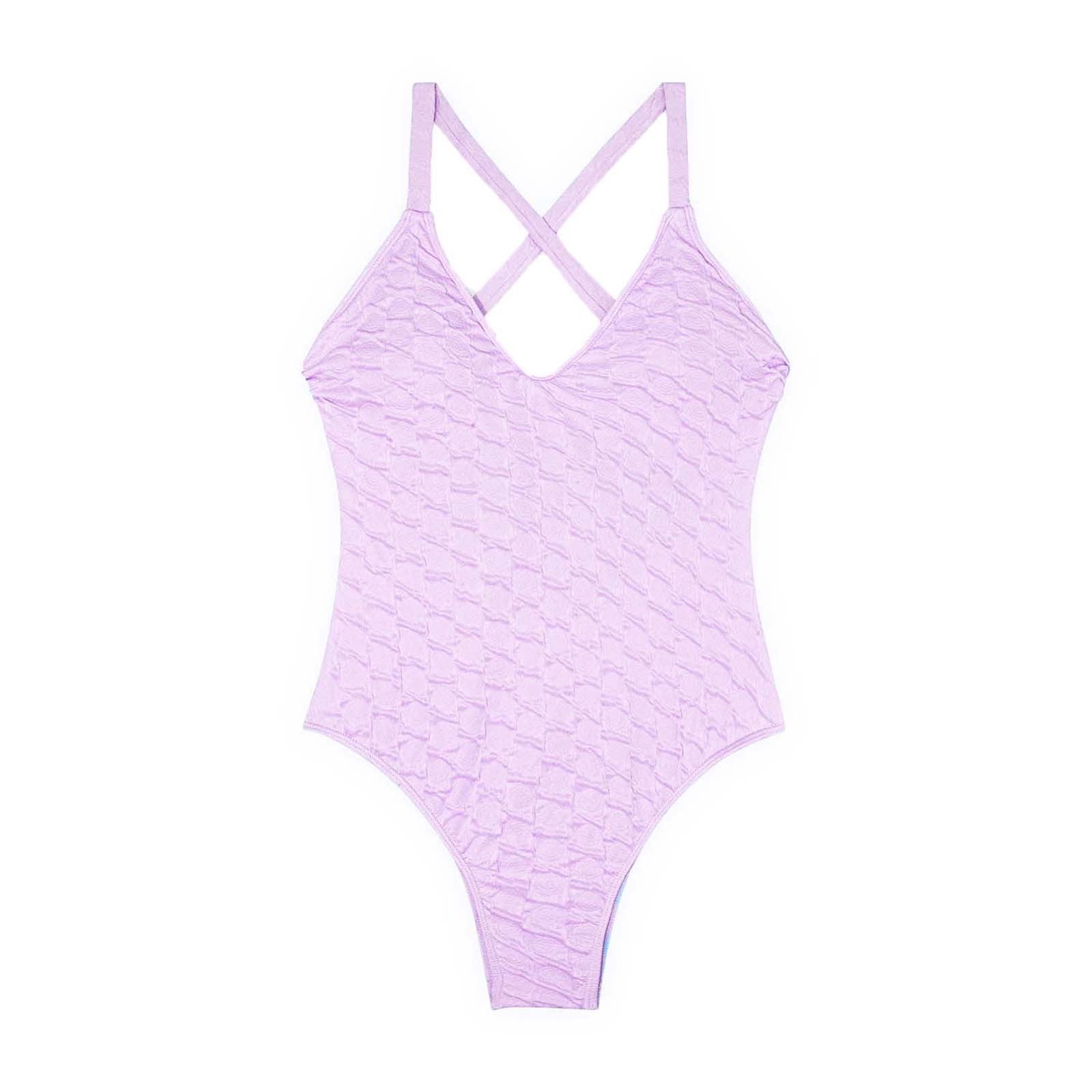 WMTBSRSW Swimsuit for Women 2025 Texture Tummy Control Swimsuits Solid ...