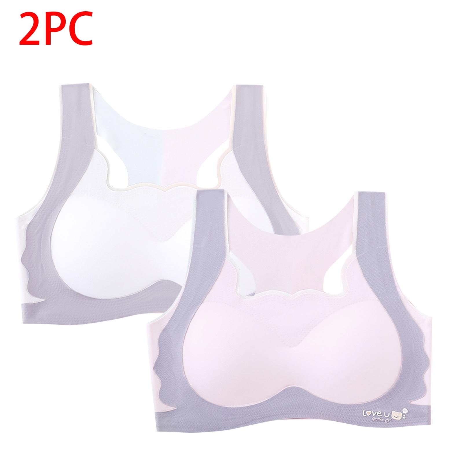 WMTBSRSW Teen Girls 2 Pack Seamless Training Bra Adjustable Straps ...