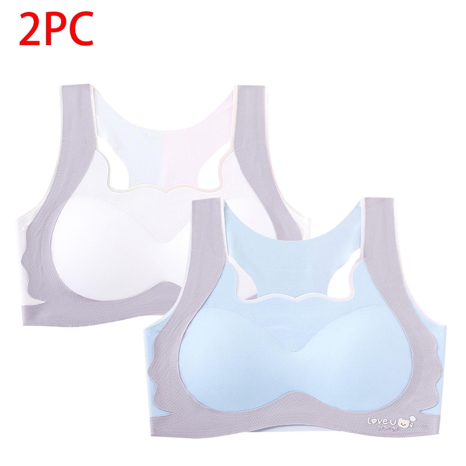 WMTBSRSW Teen Girls 2 Pack Seamless Training Bra Adjustable Straps ...