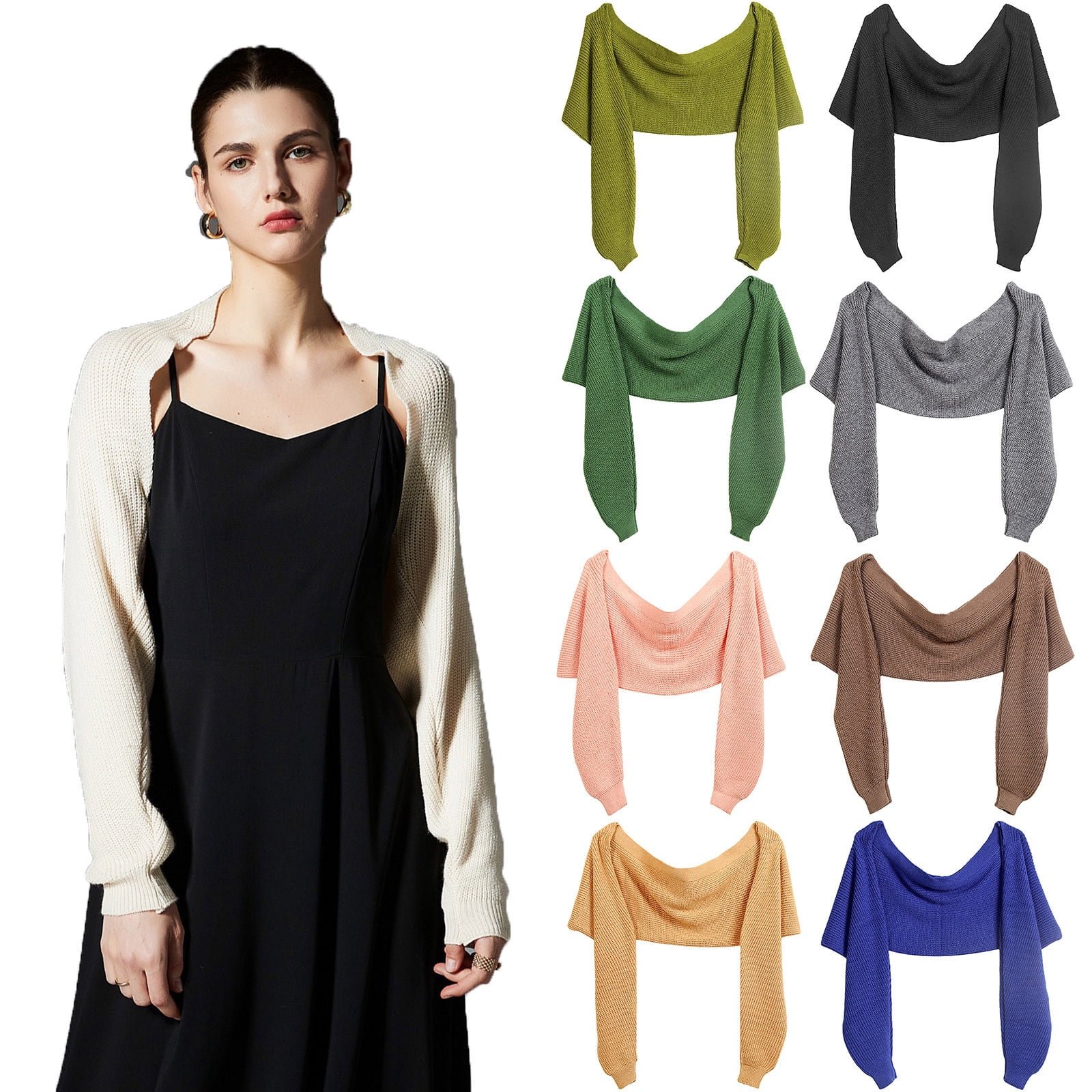 WMTBSRSW Women Knit Bolero Crop Top Long Sleeve Bolero Open Front ...