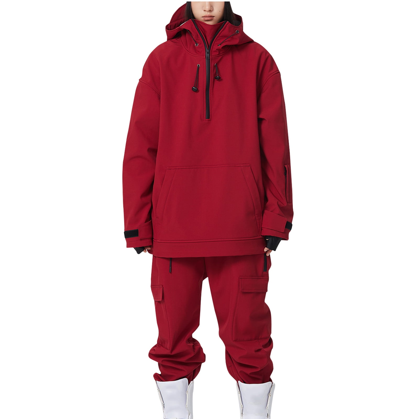 WMTBSRSW Women Men One Pieces Ski Suits Winter Warm Hooded Jumsuit ...