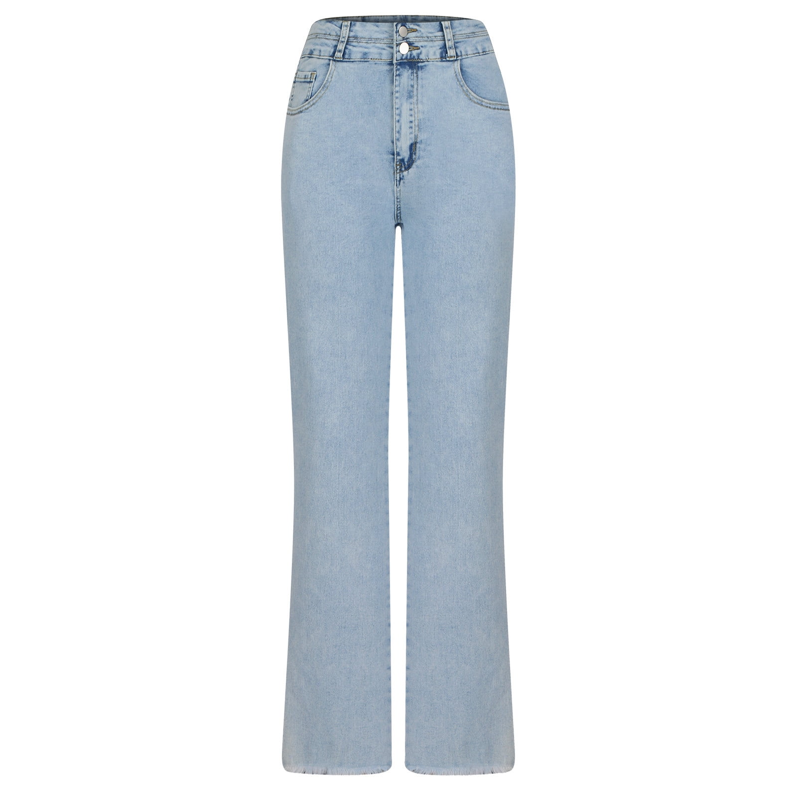 WMTBSRSW Women's Mini Flare Bell Bottom Jeans High Waisted Wide Leg ...