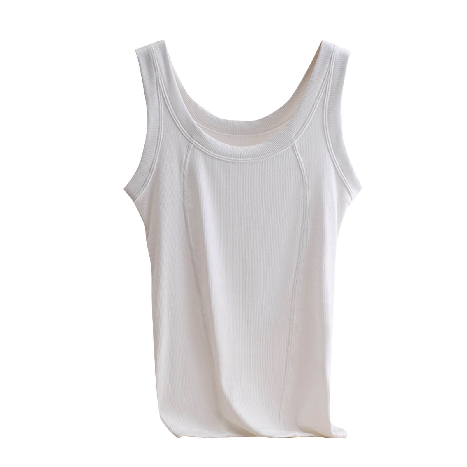 WMTBSRSW Women's Shapewear Tank Tops with Built in Bras Ribbed U Neck ...