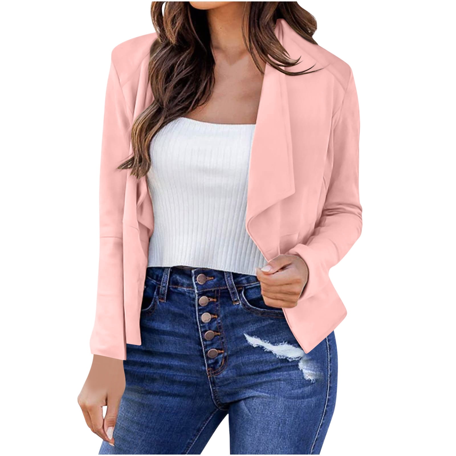 WMTBSRSW Women's Work Office Blazer Soft Stretchy Lightweight Cardigan ...