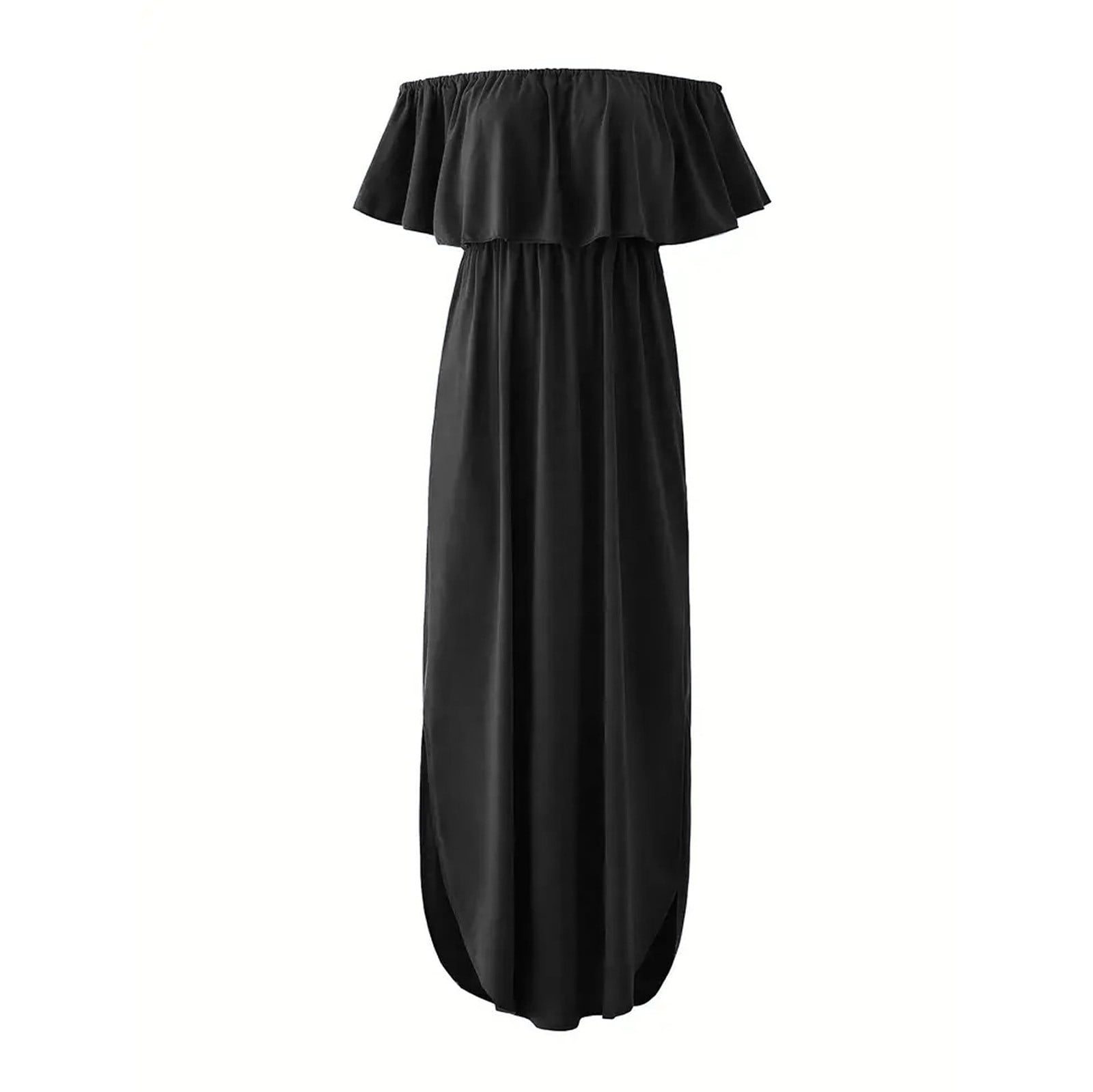WMTBSRSW Womens Off The Shoulder Ruffle Party Dresses 2025 Trendy Side ...