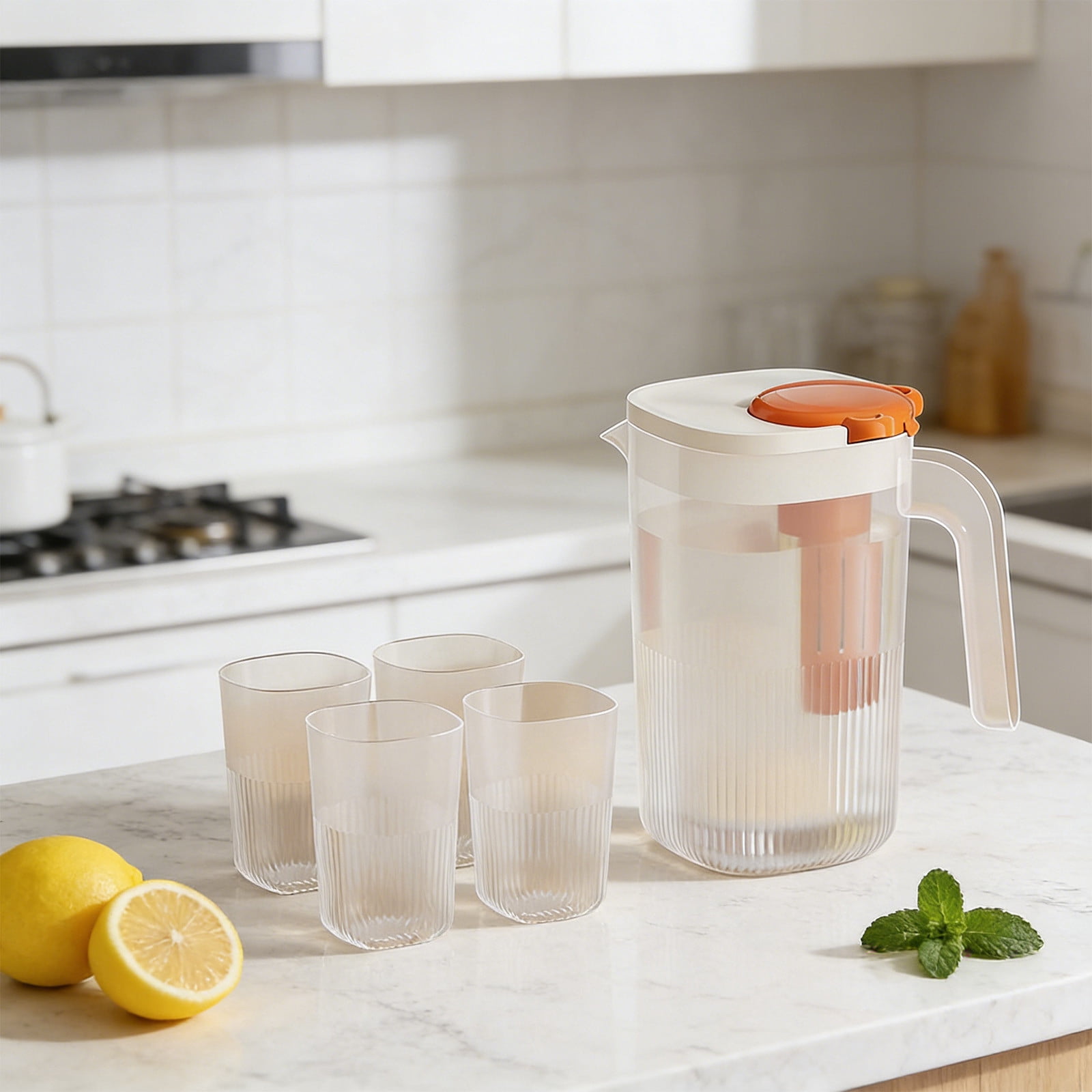 WMTOKK Large Capacity Cold Water Pitcher with 4 Cups Refrigerator ...