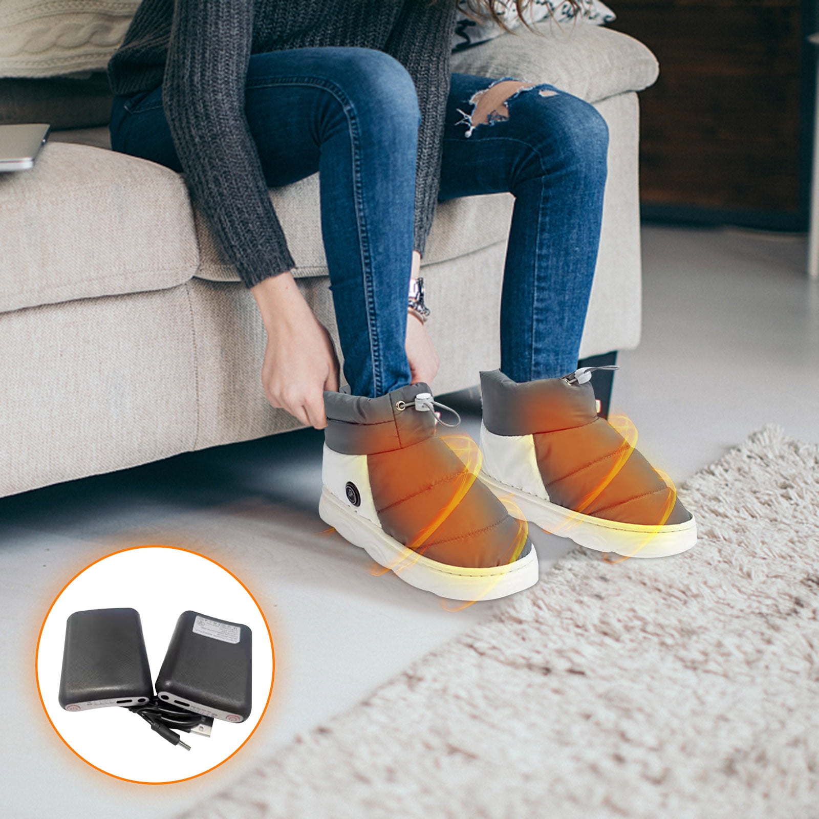 WMYBD Foot Warmer Heated Shoes Electric Heated Shoes Electric Shoes ...