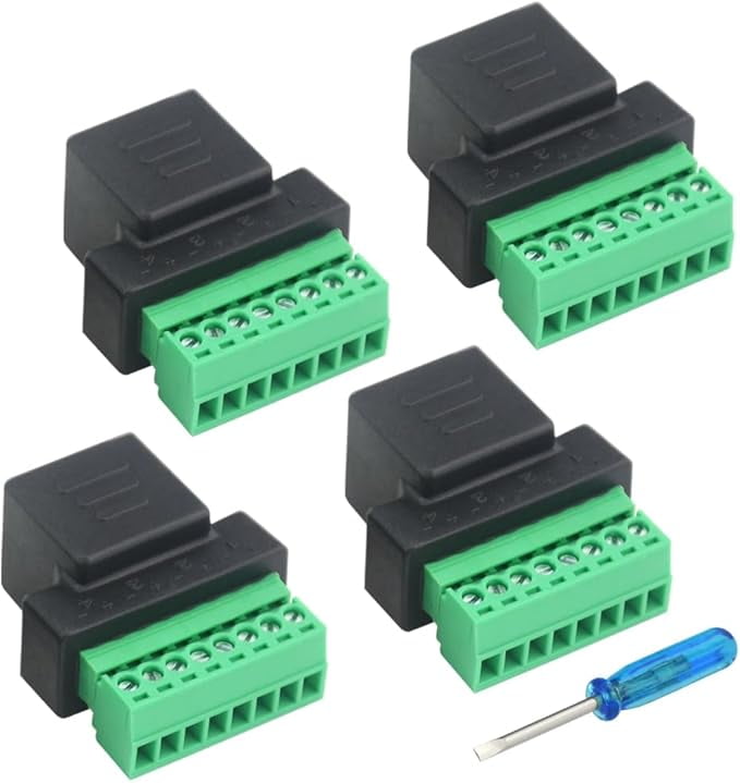 WMYCONGCONG 4 PCS RJ45 Screw Terminal Adaptor Connector RJ45 8P8C ...