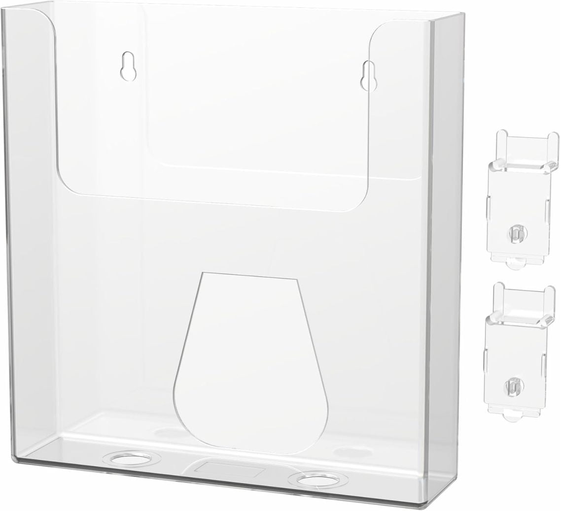 WMZP 4 Pack Slatwall Magazine Brochure Rack 8.5 Inch Wide Literature ...