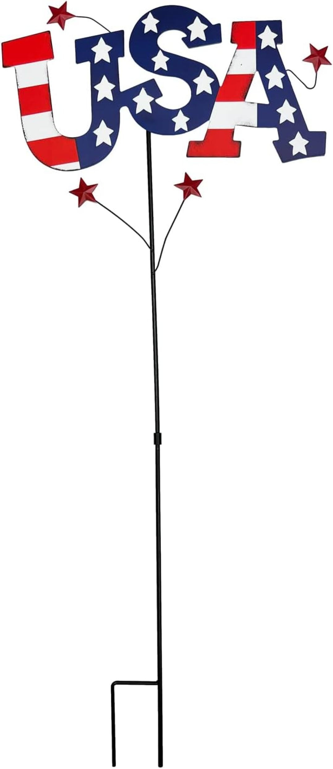 WMZP 4th of July Rustic Metal USA Yard Signs with Stakes, Patriotic ...