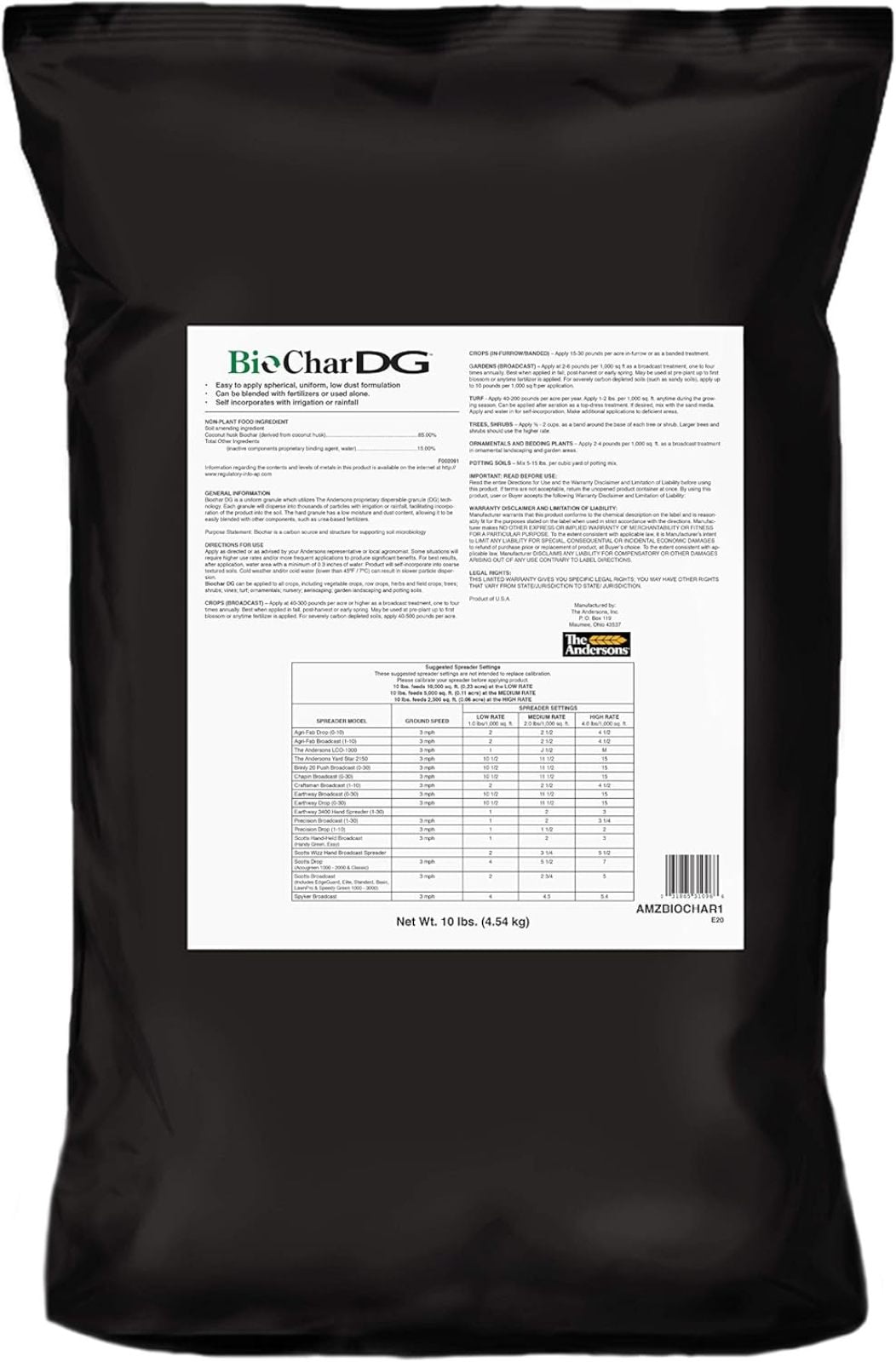 WMZP BioChar DG Organic Soil Amendment - Covers up to 15,000 sq ft (30 ...