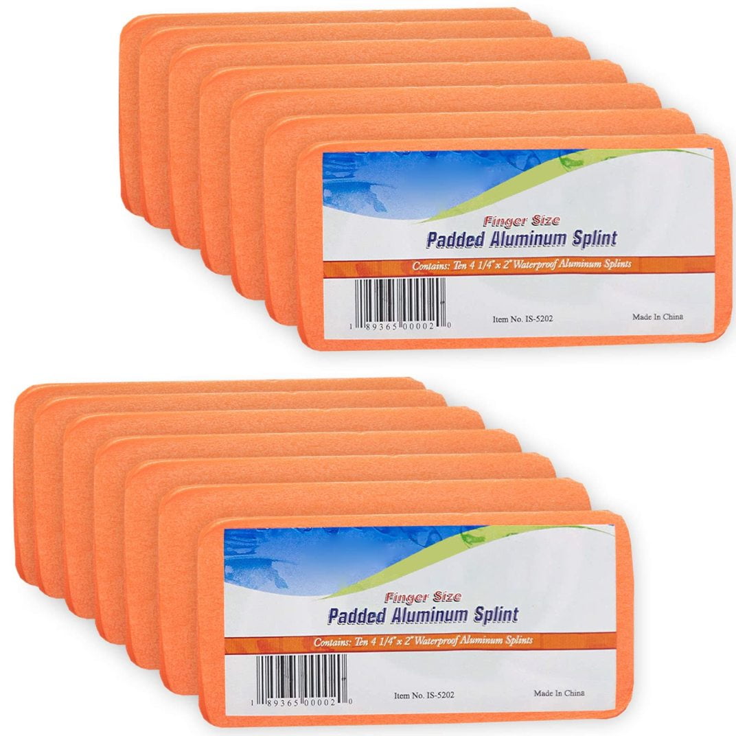 WMZP First Aid Padded Aluminum Finger Splint 20 Pack, 2 inch, Made for ...
