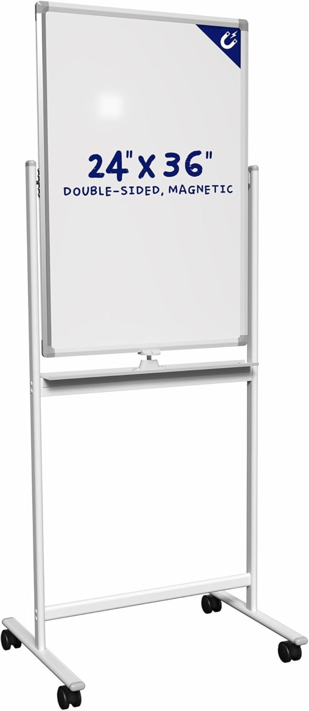 WMZP Mobile 24 x 36 inch Double Sided Dry Erase Whiteboard, Rolling ...