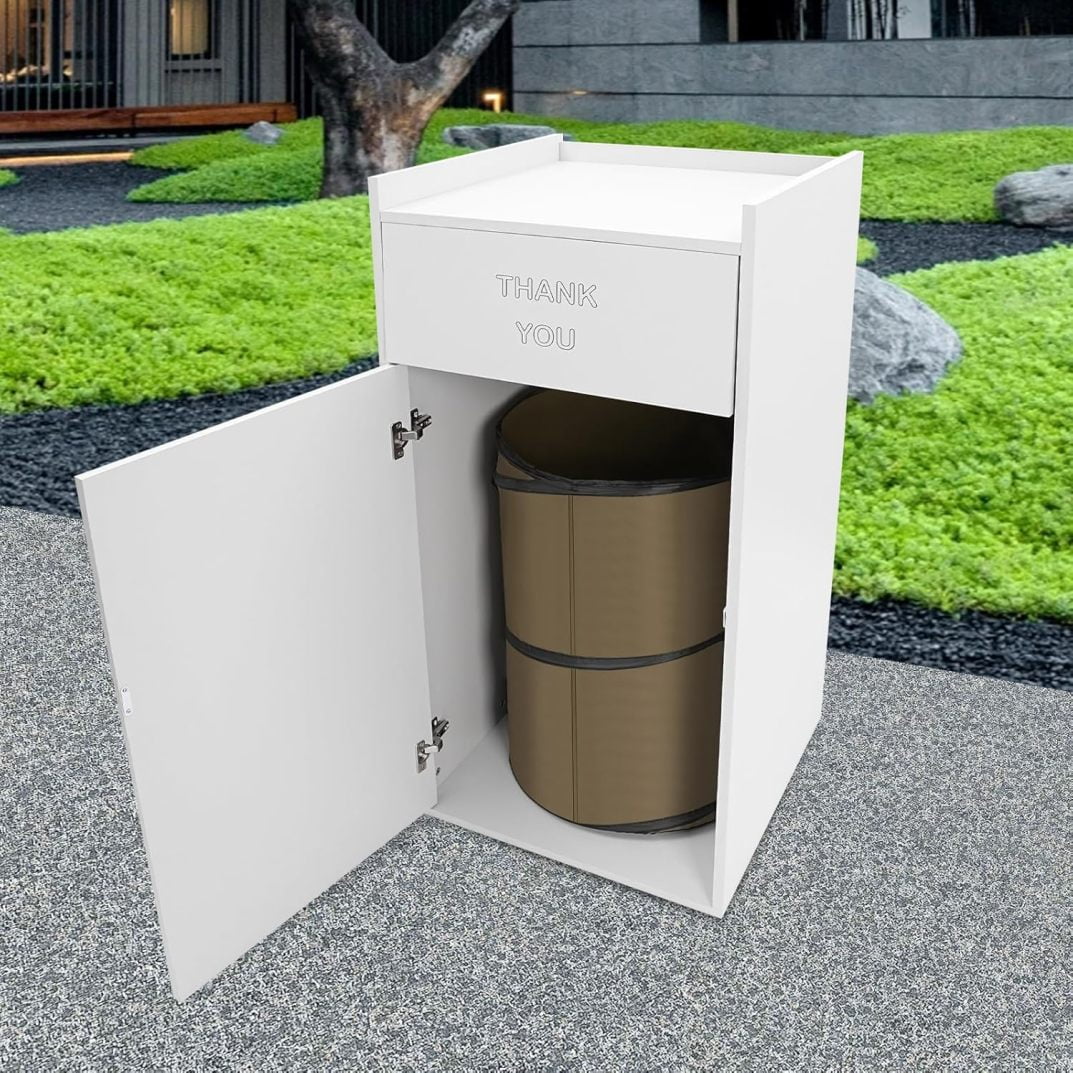 WMZP Trash Receptacle for Restaurants, Commercial Wood Trash Can, Trash ...