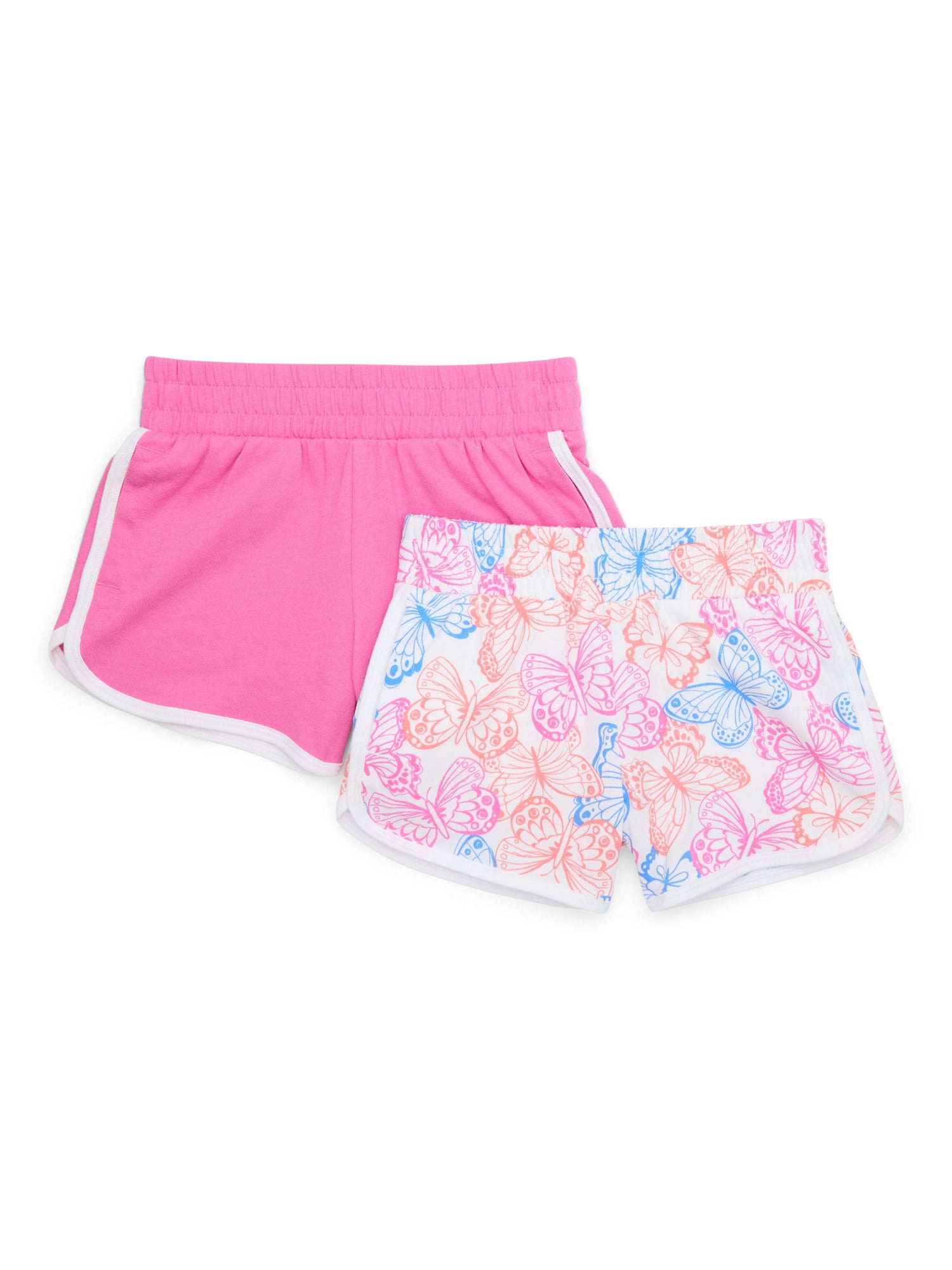 Wonder Nation Girls Knit Dolphin Shorts, 2-Pack, Sizes 4-18 & Plus ...