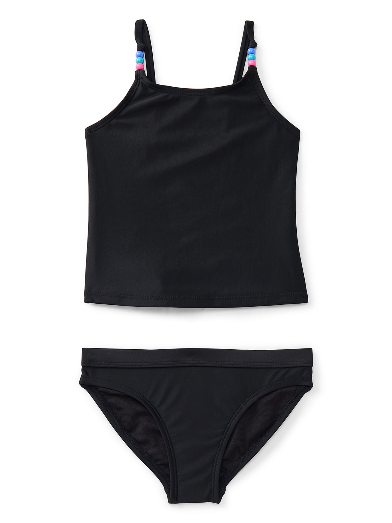 Wonder Nation Girls Everyday Tankini Swim Set with UPF 50+, 2-Piece ...