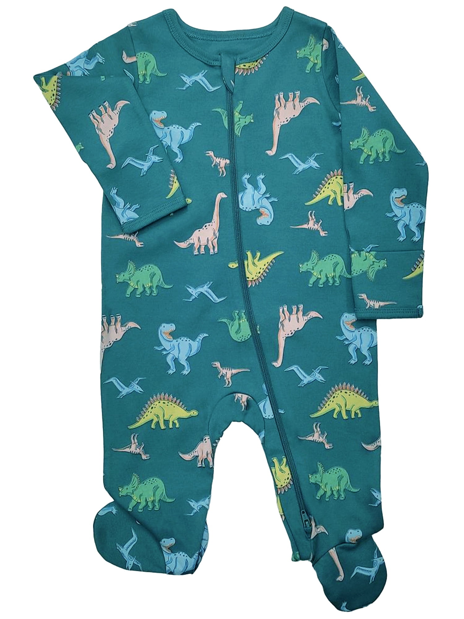 Wonder Nation Baby Gender Neutral Zip Front Footed Sleep N Play Pajamas ...