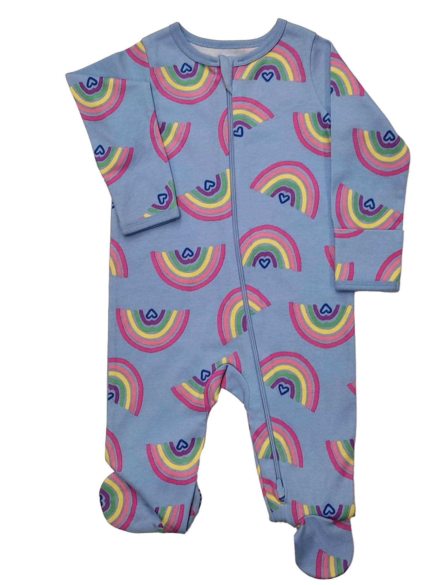 Wonder Nation Baby Gender Neutral Zip Front Footed Sleep N Play Pajamas ...