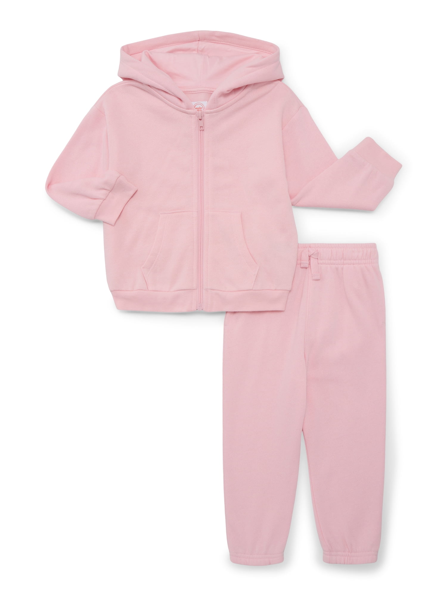 Wonder Nation Baby Unisex Fleece Zip Hoodie and Joggers Set, 2-Piece ...