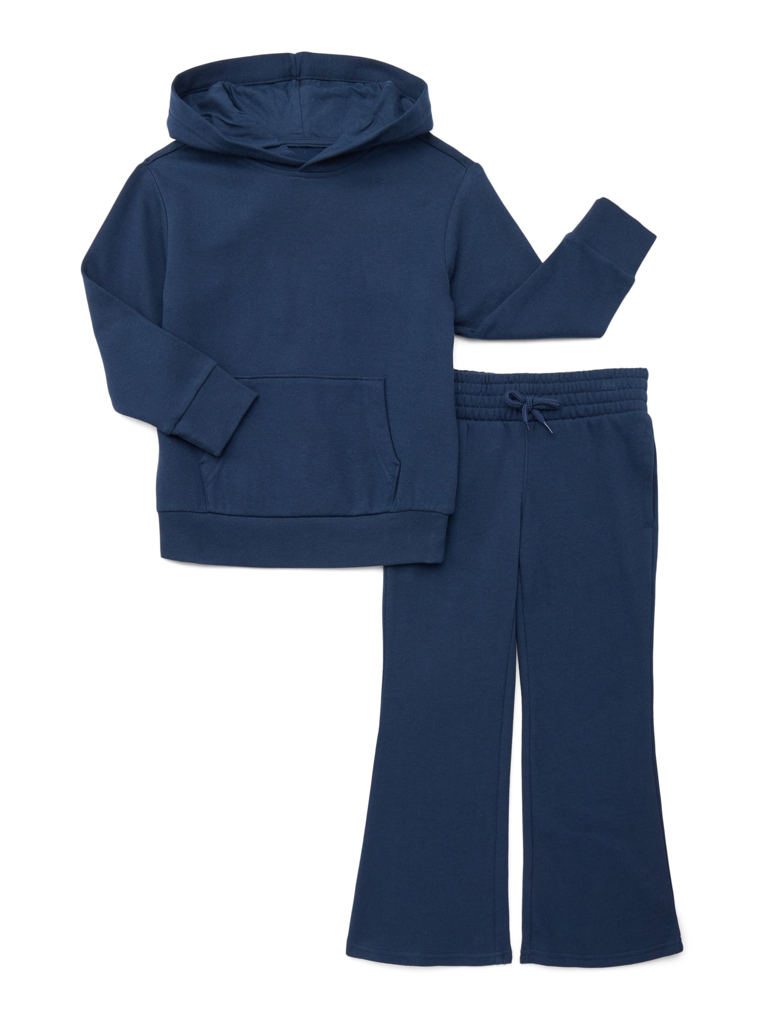 Wonder Nation Girls Fleece Hoodie and Flare Pants Set, 2-Piece, Sizes 4 ...